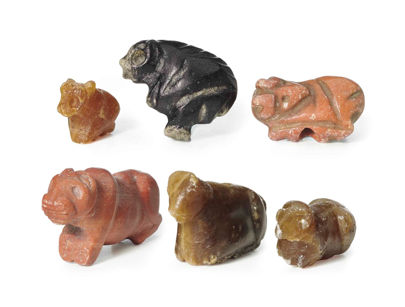 SIX SUMERIAN STONE ZOOMORPHIC AMULETS, LATE URUK-JAMDAT NASR PERIOD ...