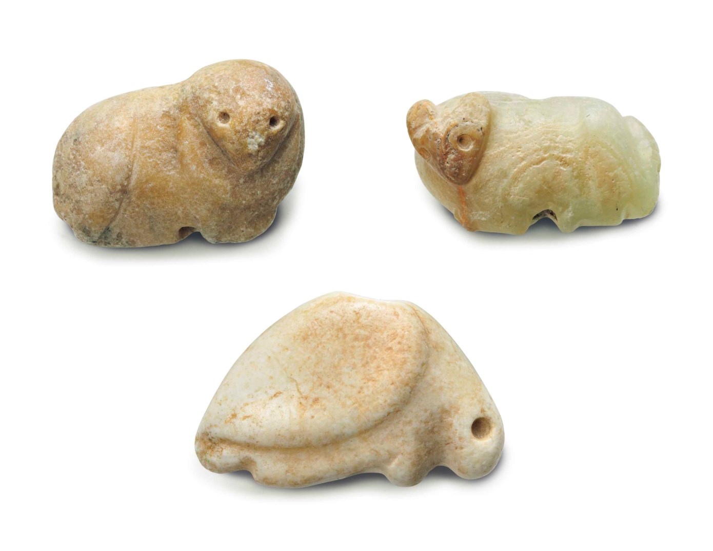 THREE SUMERIAN STONE ZOOMORPHIC SEALS, LATE URUK-JAMDAT NASR PERIOD ...