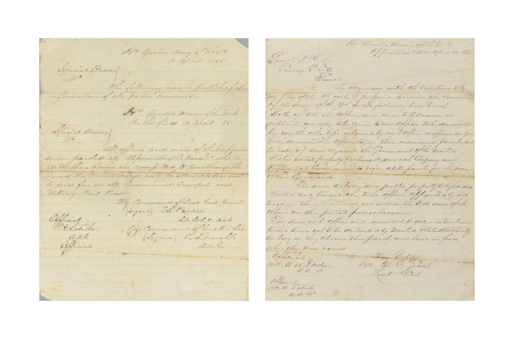 [CIVIL WAR.]. LATROBE, A., signed as Assistant Adjutant General. Two ...