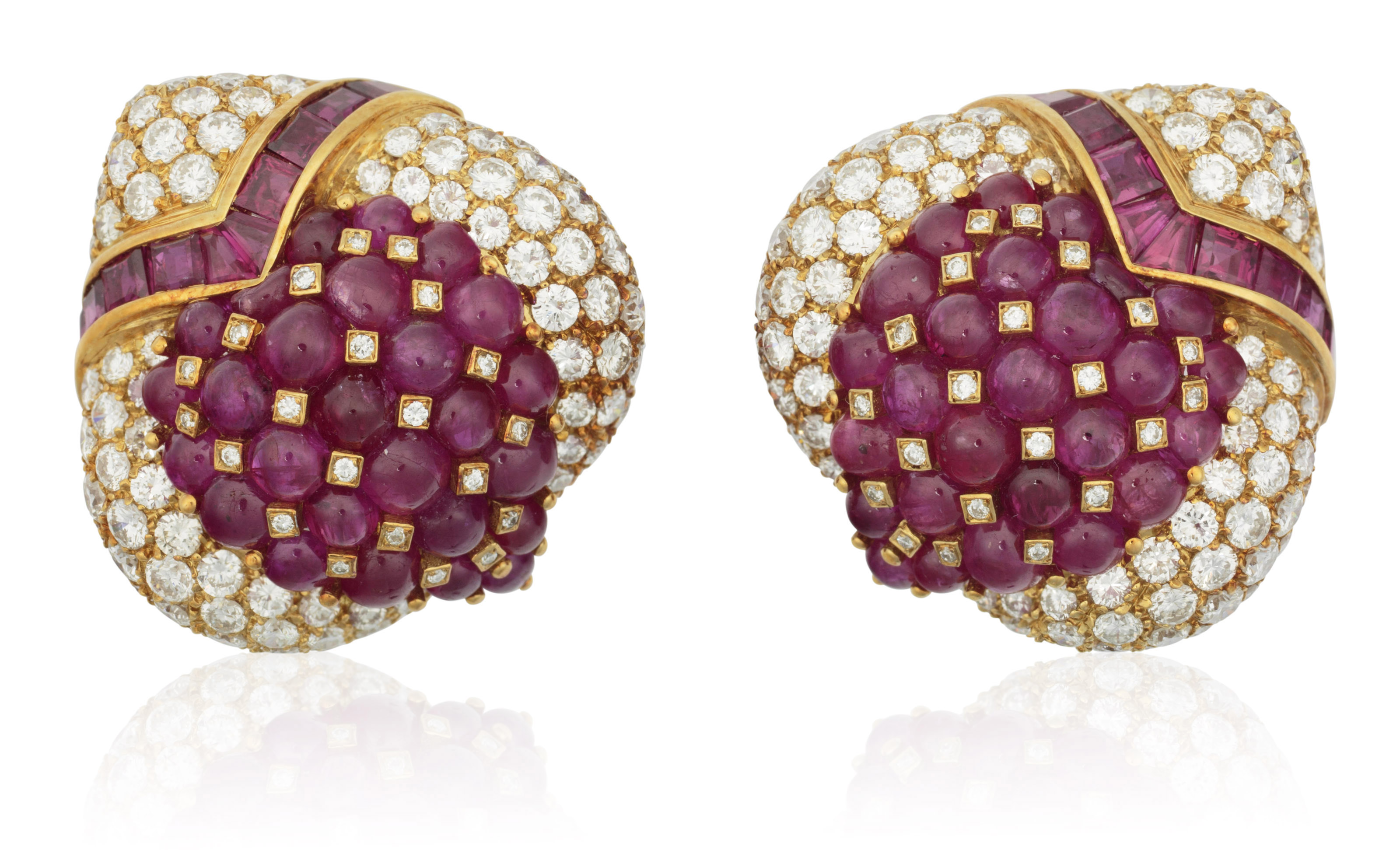 PAIR OF RUBY AND DIAMOND EARRINGS, | Christie’s
