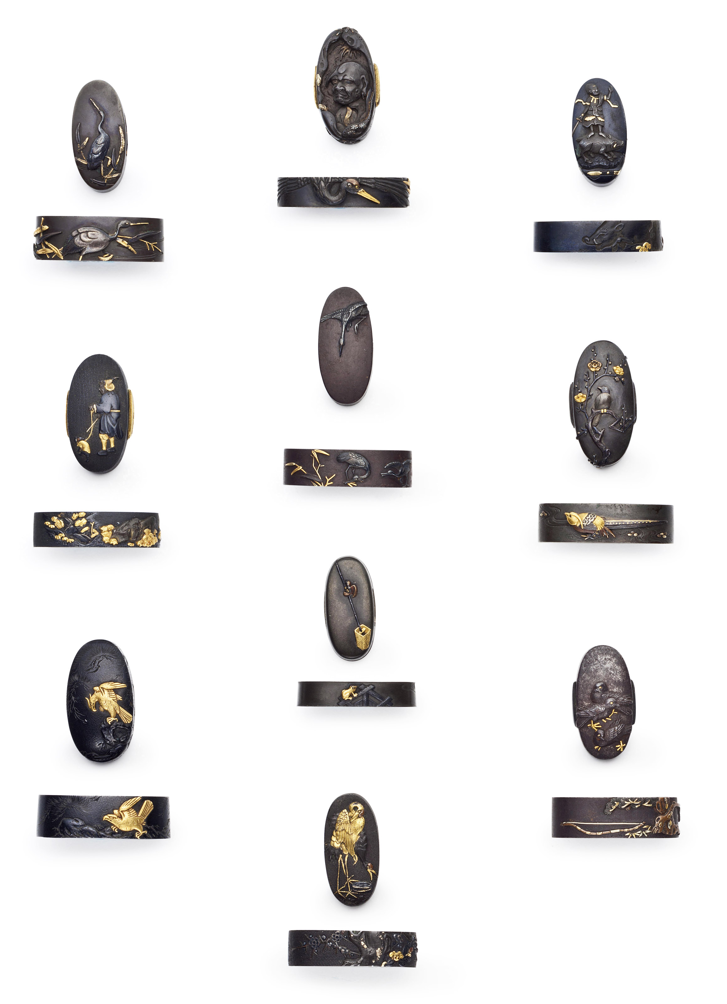 EDO PERIOD (19TH CENTURY), A group of ten sets of fuchi-kashira ...