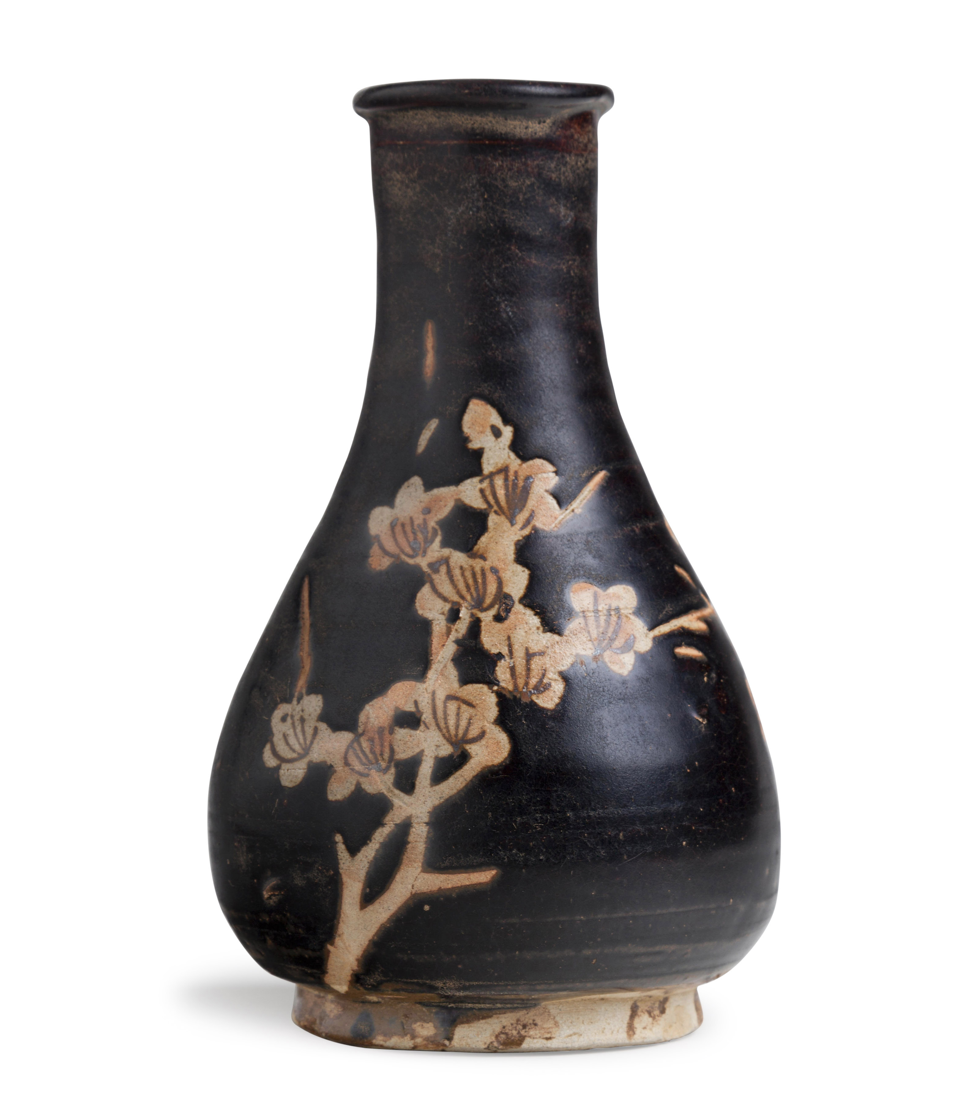 A JIZHOU CUT-GLAZE AND RESIST-DECORATED PAPER-CUT PEAR-SHAPED VASE ...