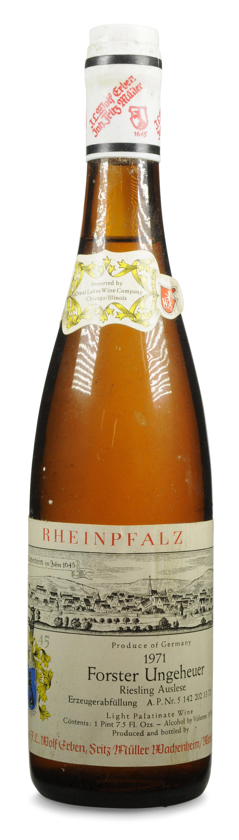 J. L. Erben Wolf, Forster Ungeheuer Riesling Auslese 1971, Pfalz ...