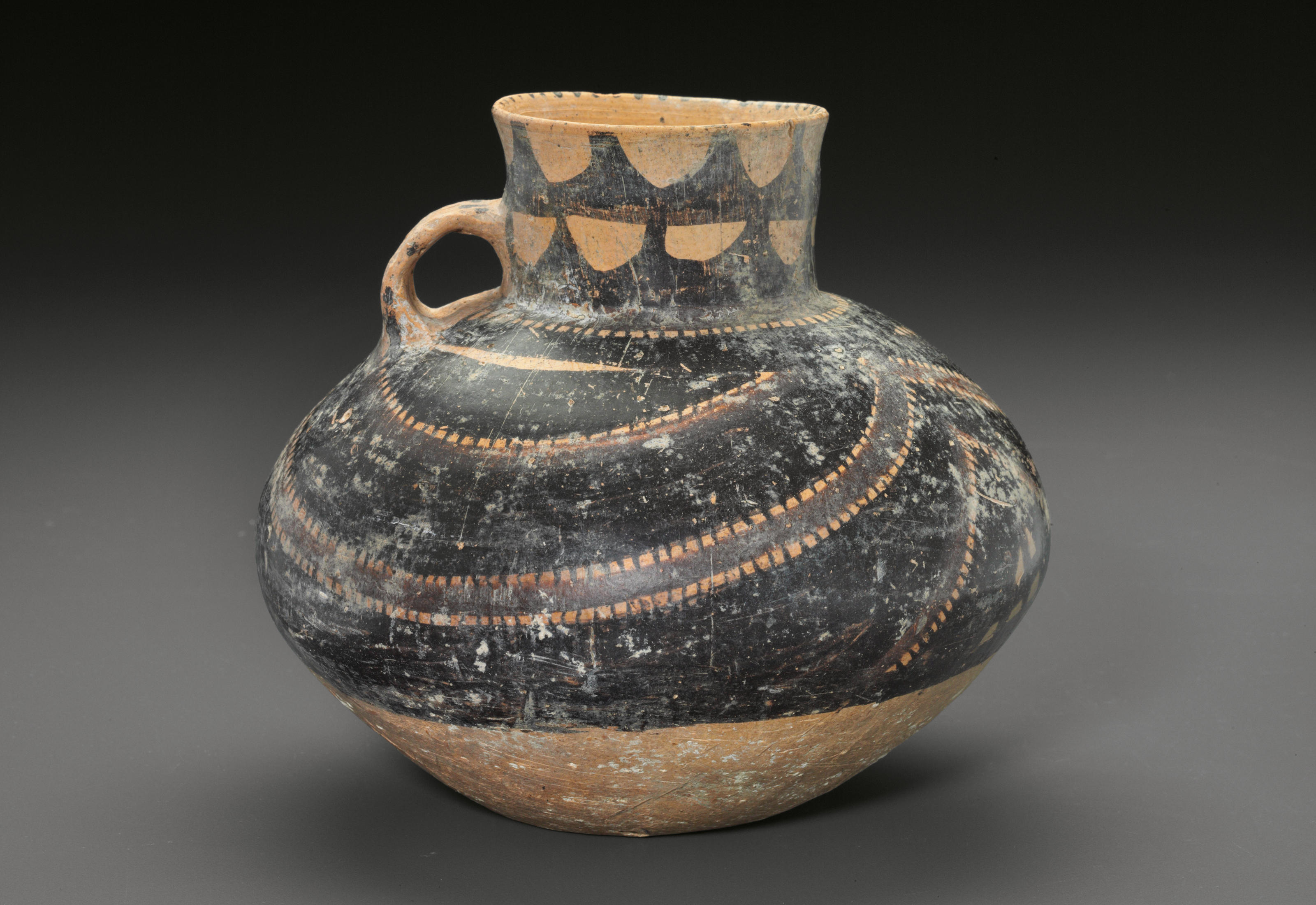A PAINTED RED POTTERY JAR, CHINA, NEOLITHIC PERIOD, MAJIAYAO CULTURE ...