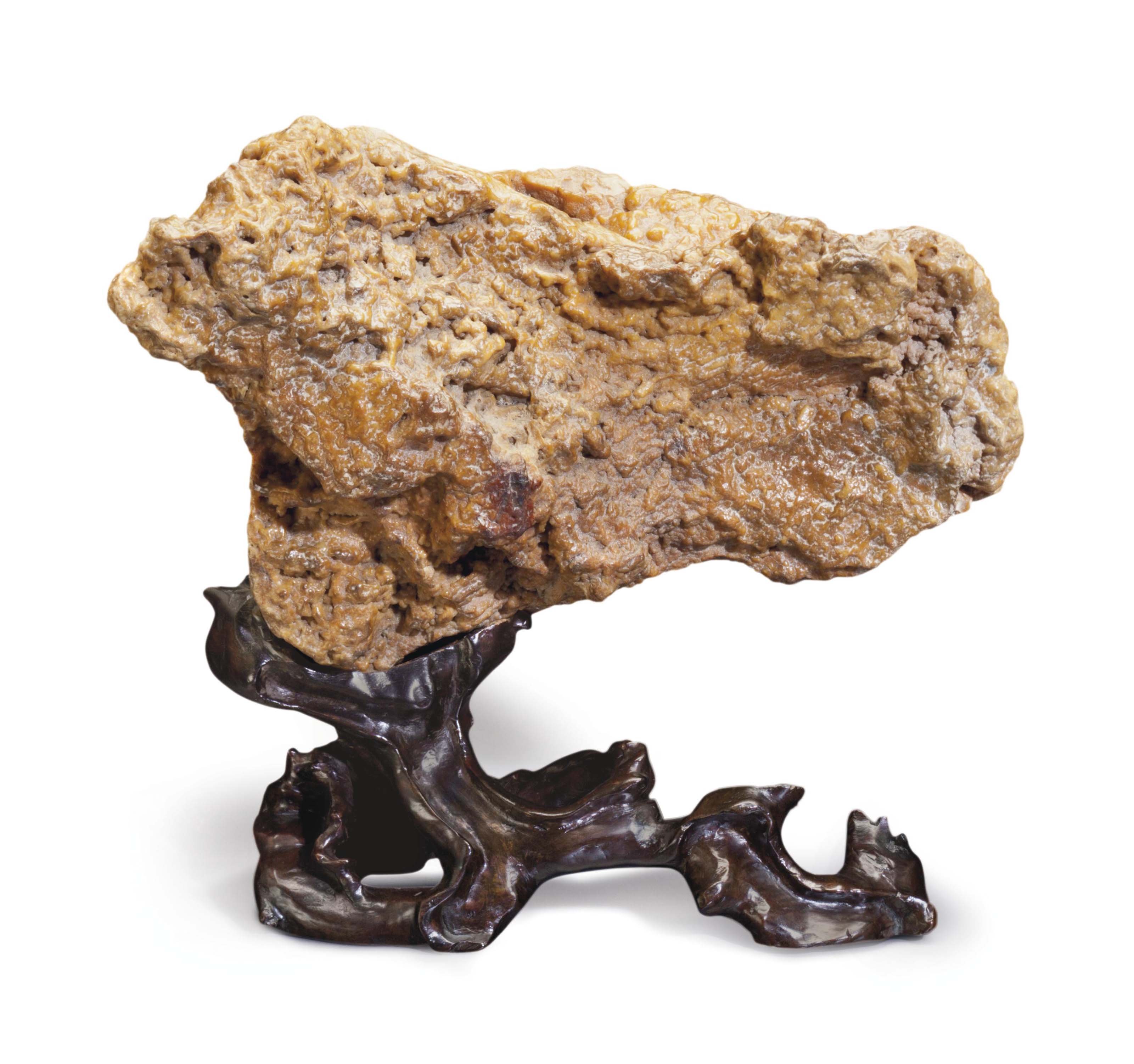 A ‘YELLOW WAX’ STONE SCHOLAR'S ROCK