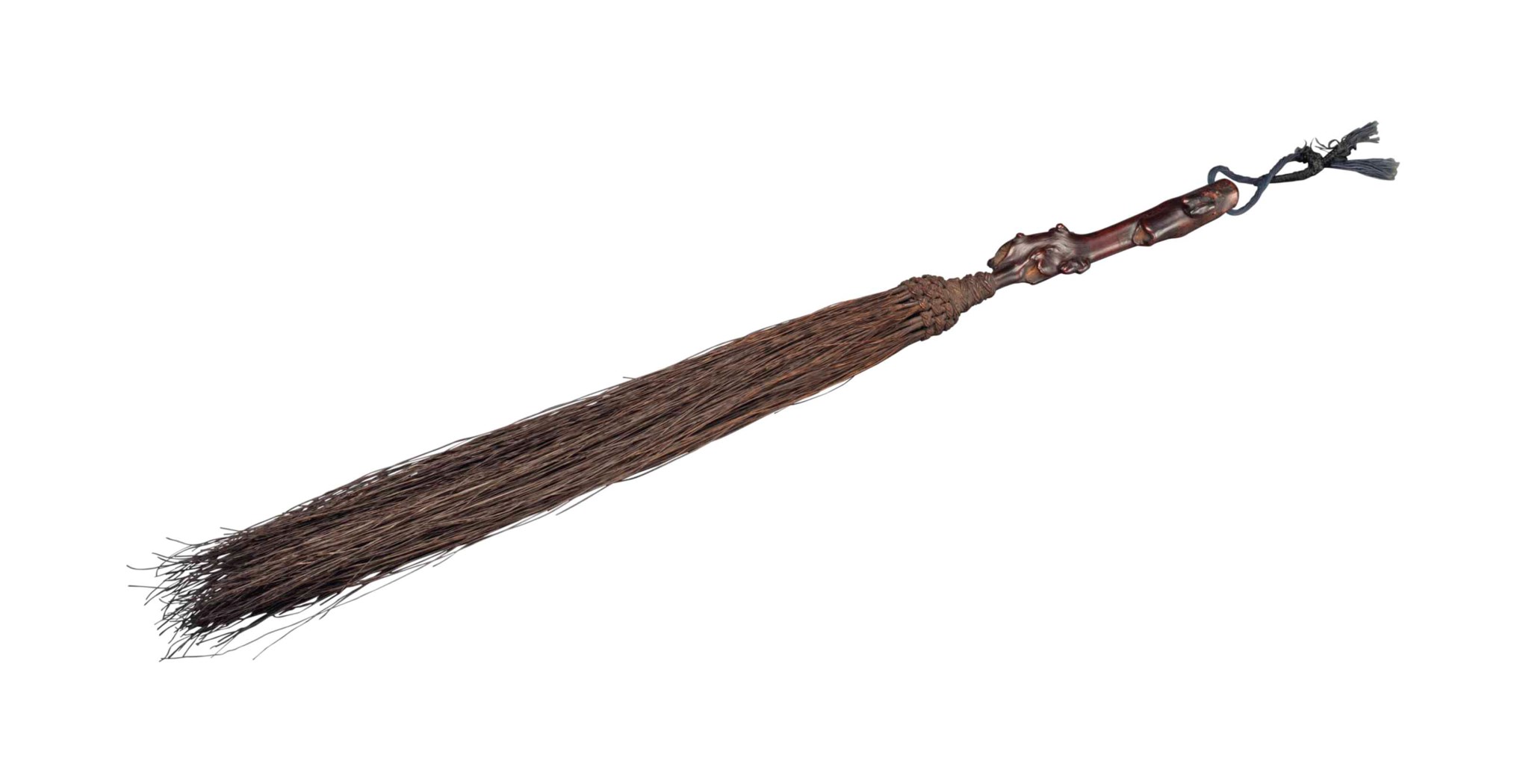 A HORSEHAIR AND HARDWOOD FLY WHISK, CHINESE OR JAPANESE, 19TH CENTURY ...