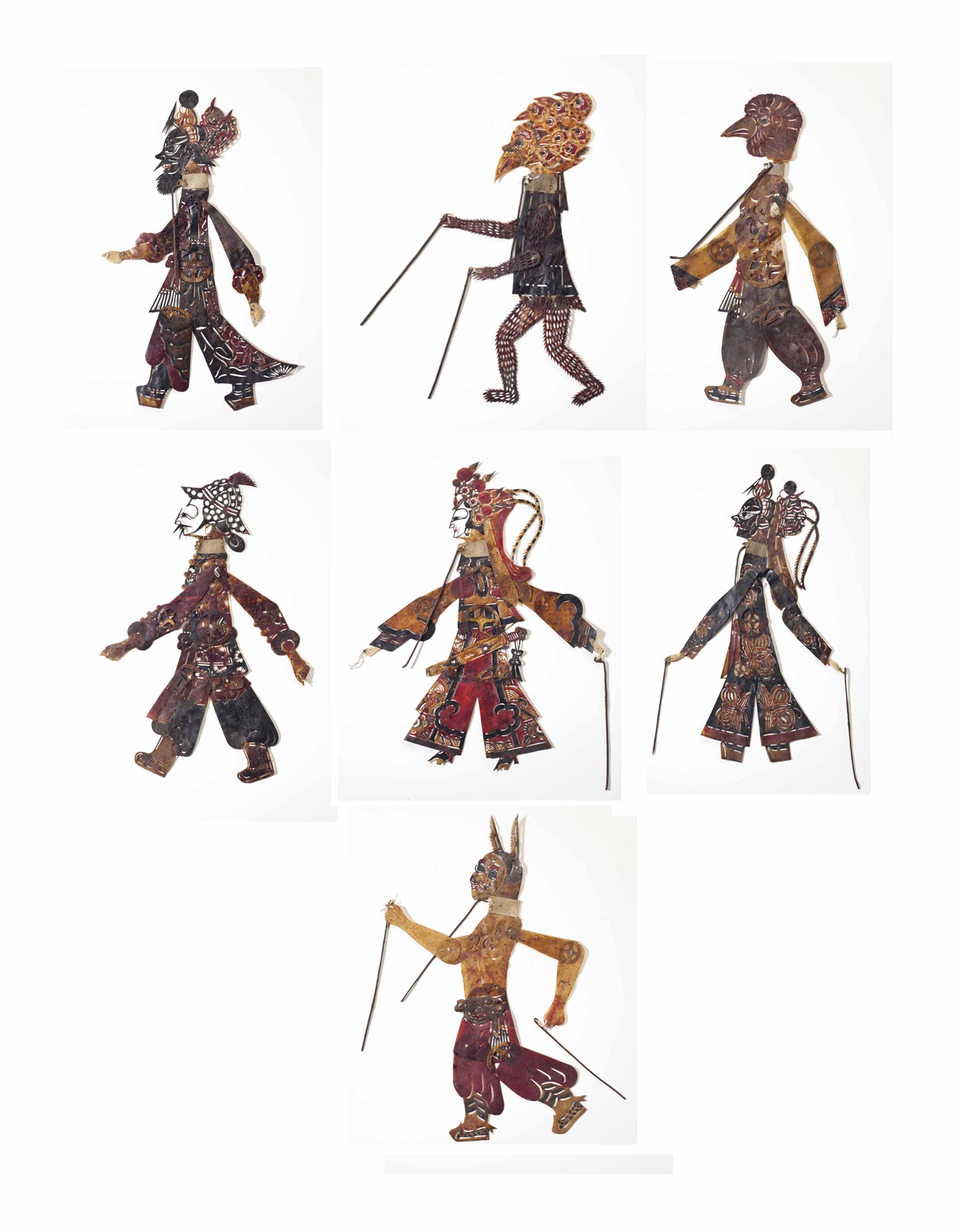 AN UNUSUAL CHINESE PAPER SHADOW PUPPET THEATER GROUP