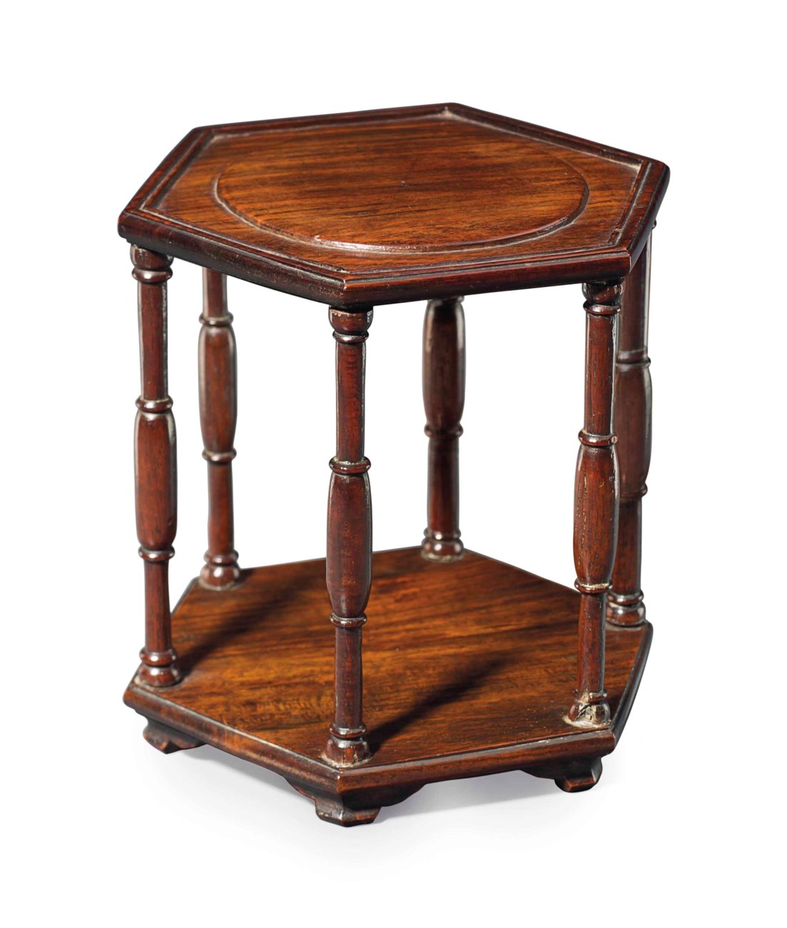A CHINESE SMALL HONGMU HEXAGONAL STAND
