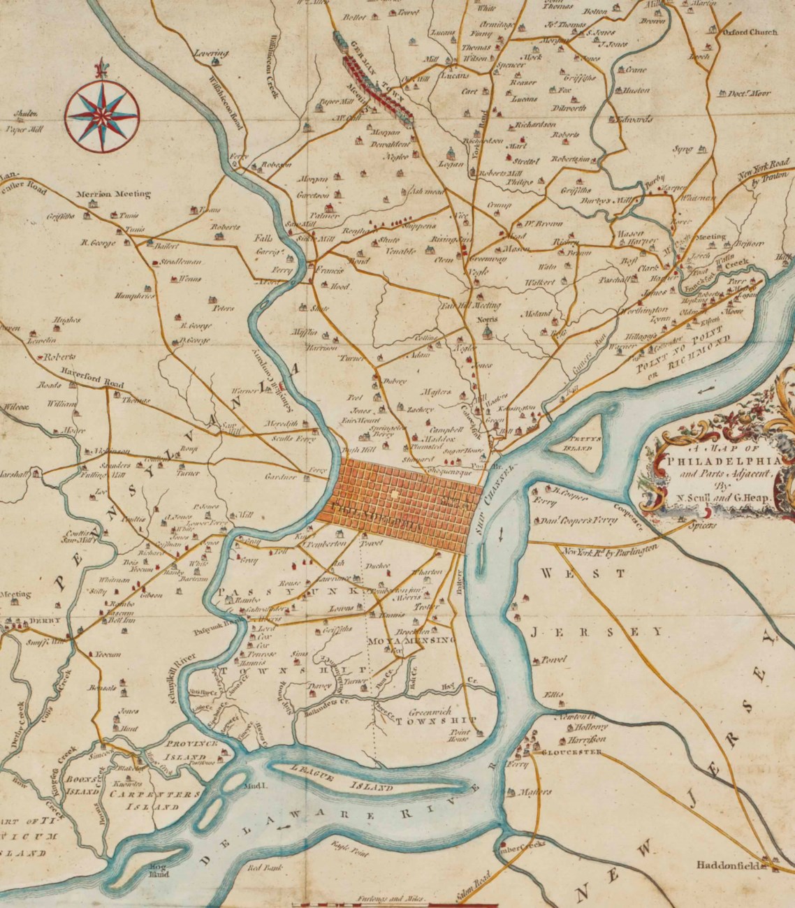 [PHILADELPHIA.] SCULL, Nicholas (1692-1762) and George HEAP. A Map of ...