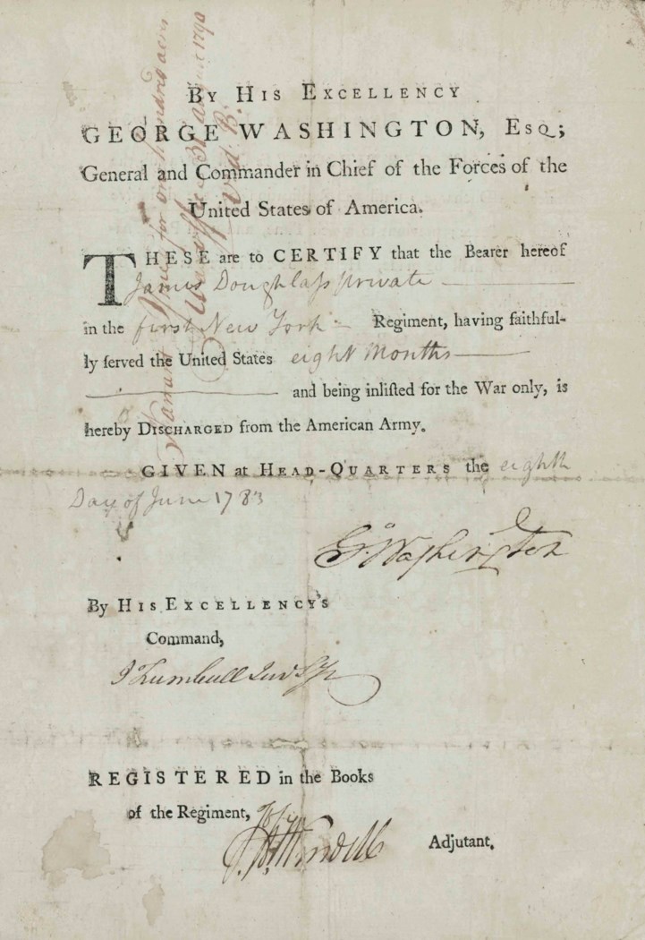 WASHINGTON, George. Partly printed document signed (“G:o Washington ...