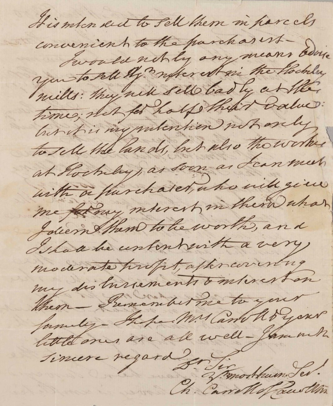 CARROLL, Charles of Carrollton (1737-1832), Signer, Maryland. Autograph ...