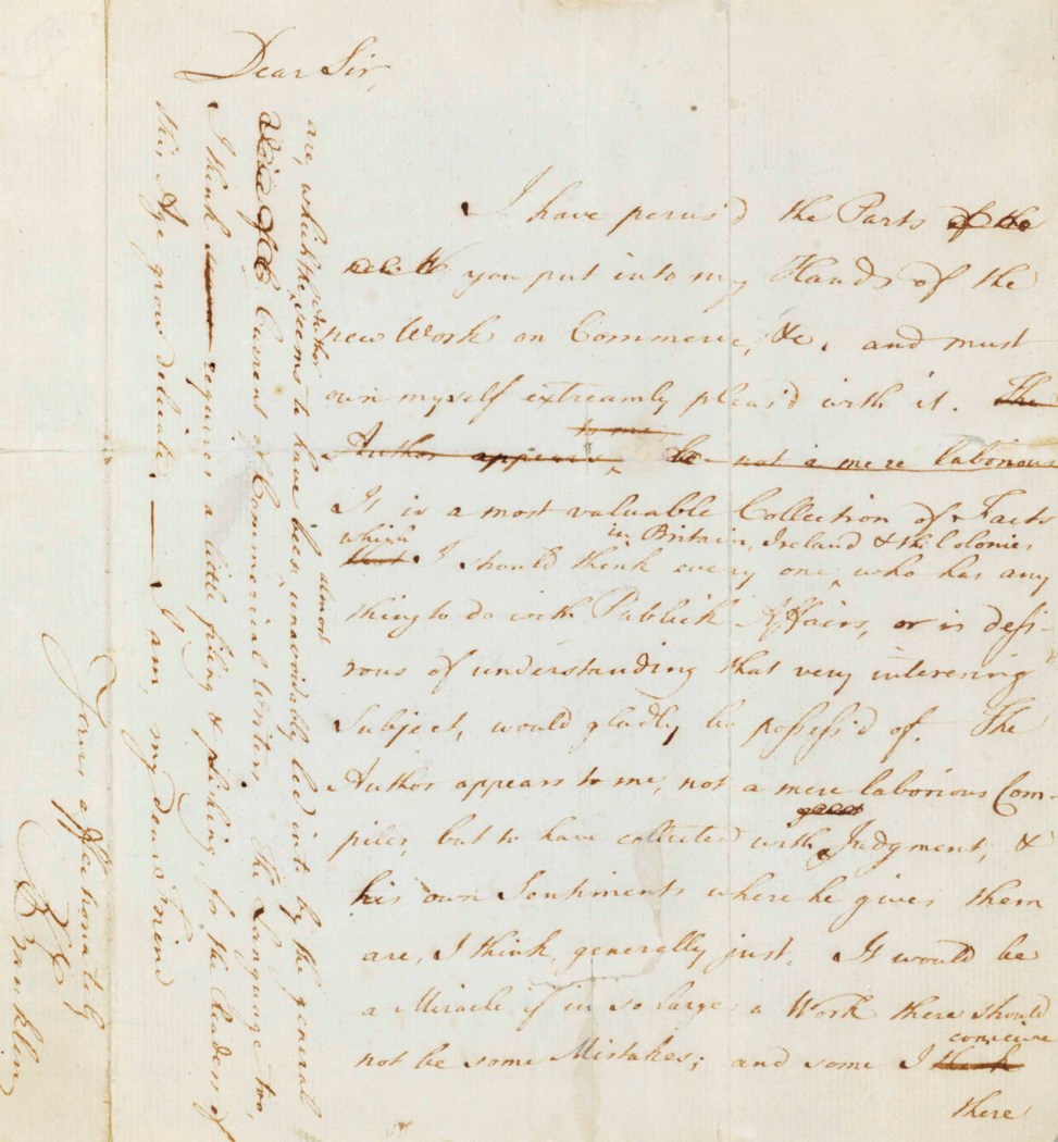 FRANKLIN, Benjamin. Autograph letter signed (“B. Franklin”), to ...