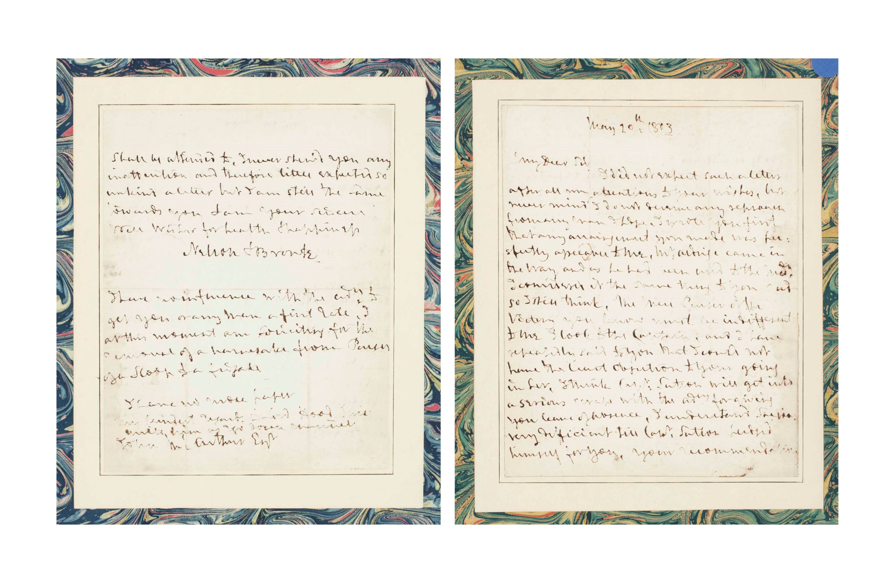 NELSON, Horatio. Autograph letter signed (“Nelson & Bronte”), to John ...