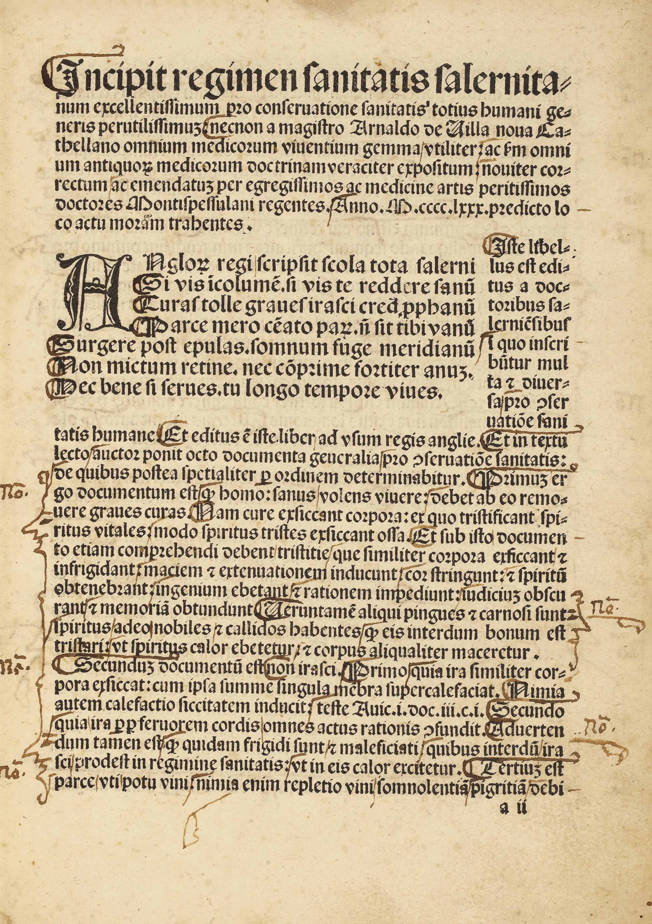 REGIMEN SANITATIS SALERNITANUM] – Regimen sanitatis cum exp ...