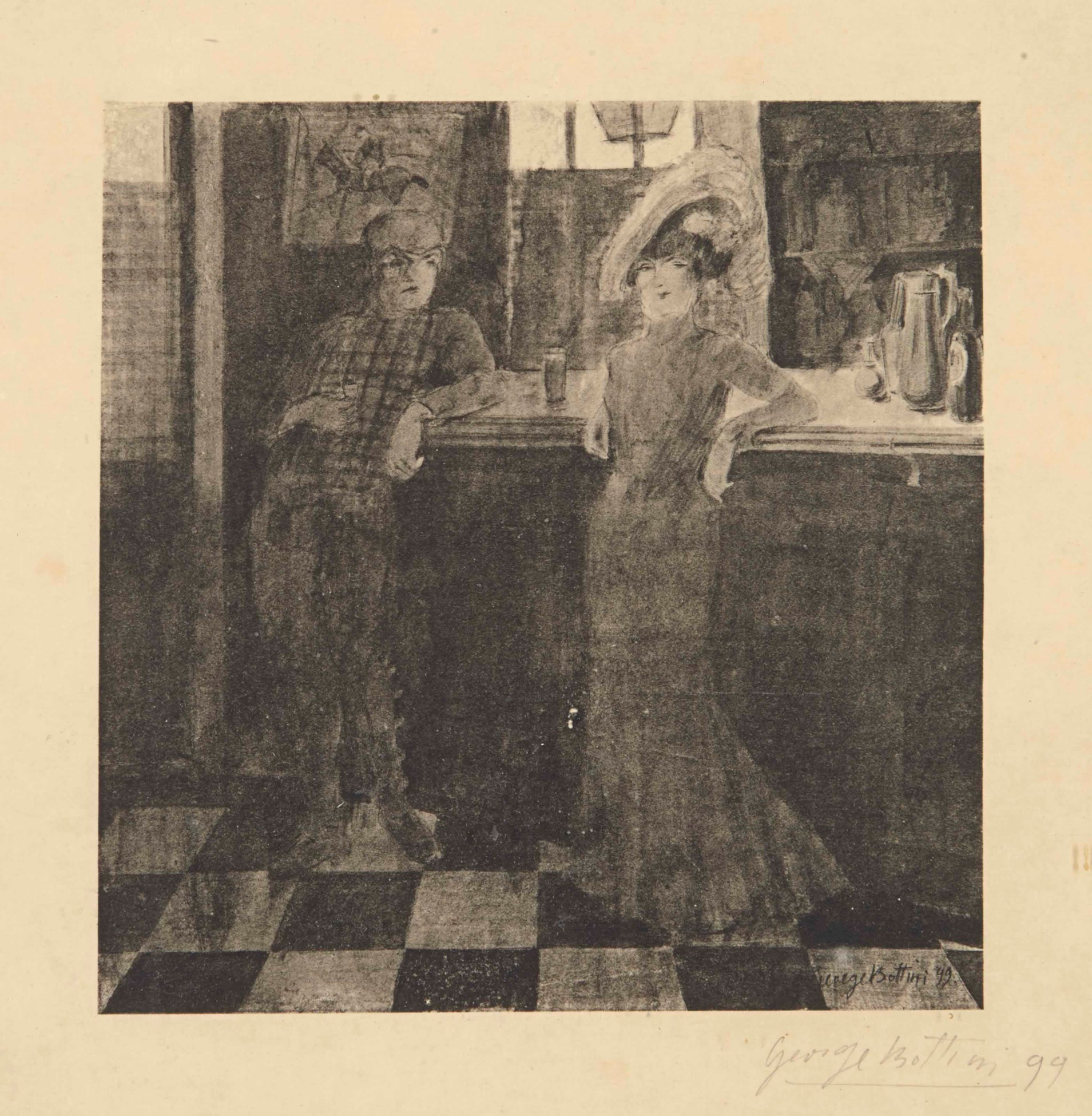 Georges Alfred Bottini (1874-1907), Couple accoudé au comptoir | Christie's