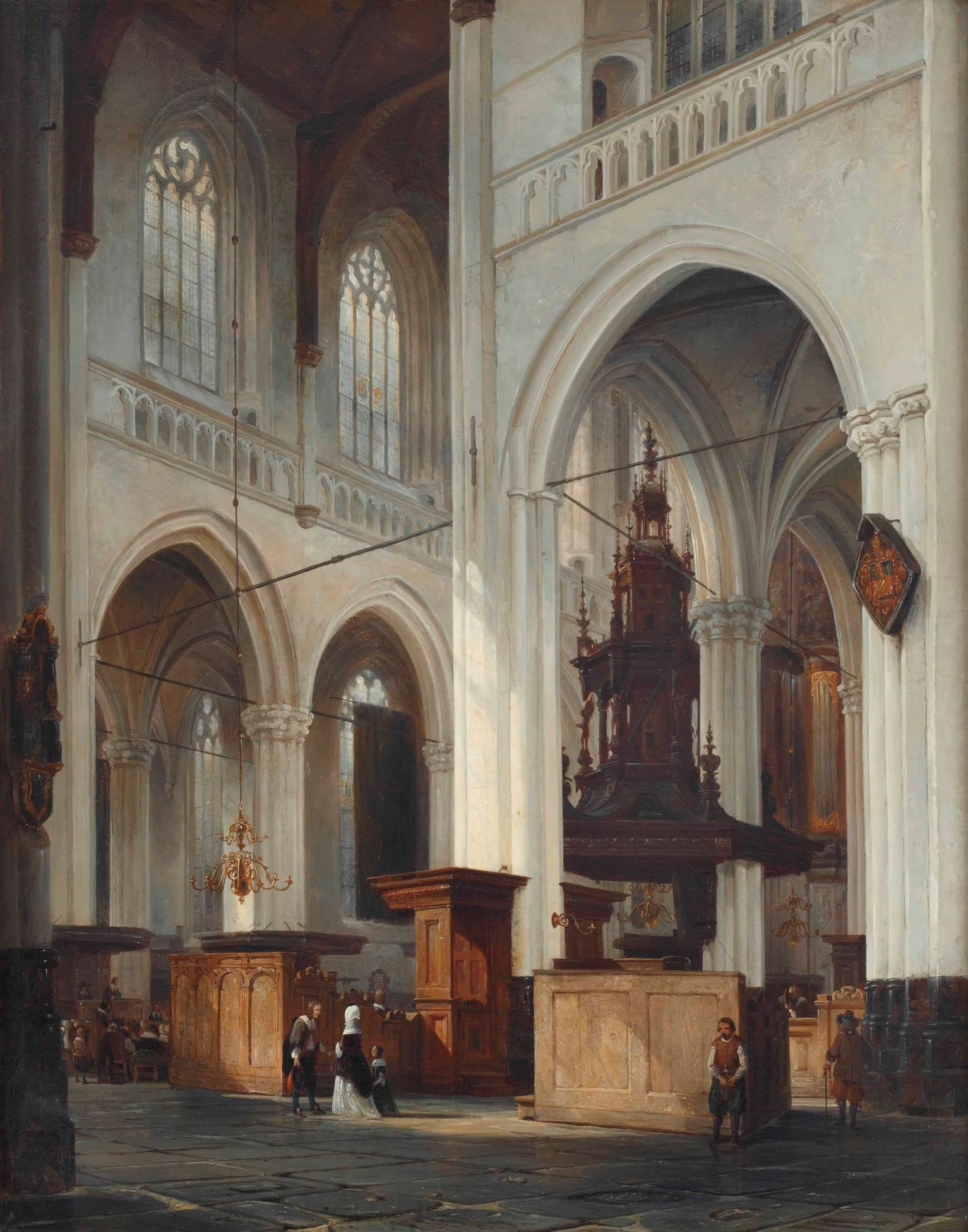Cornelis Springer (Amsterdam 1817-1891 Hilversum), Interior of the ...