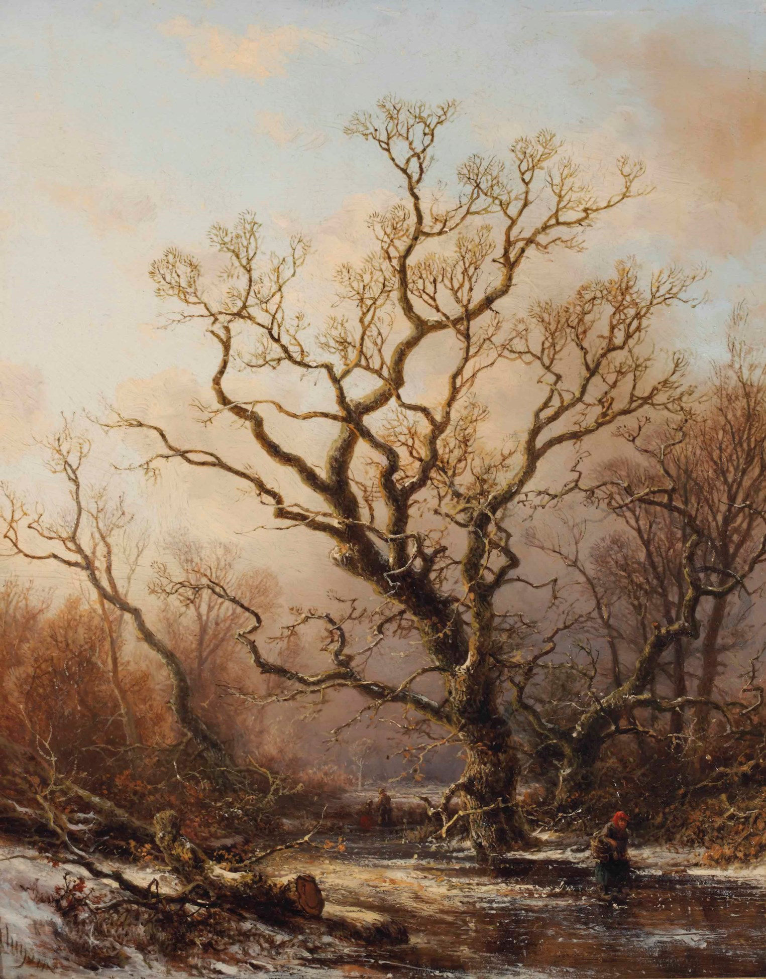 Pieter Lodewijk Francisco Kluyver (Amsterdam 1816-1900), A wooded ...