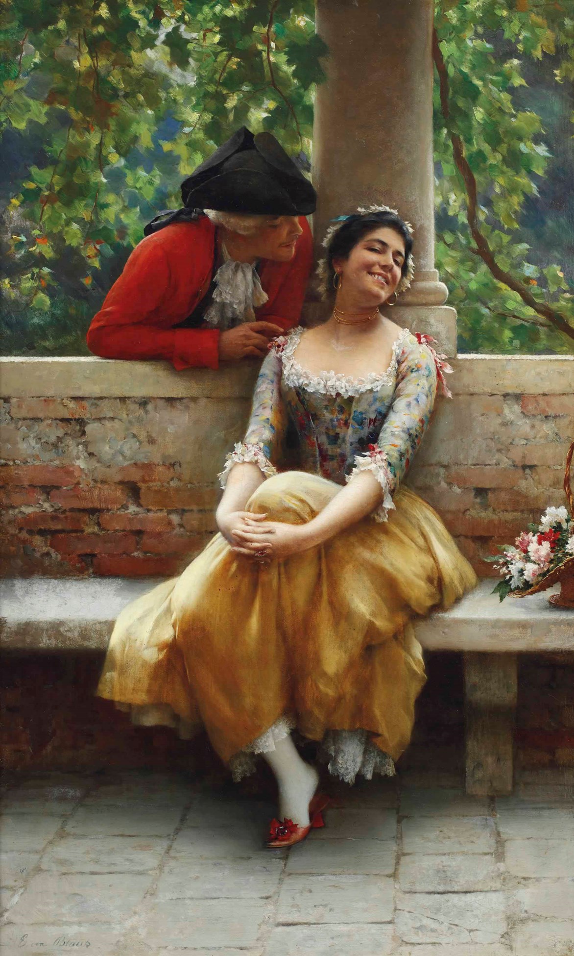 Eugen von Blaas (Albano Laziale 1843-1931 Venice), The flirtation ...