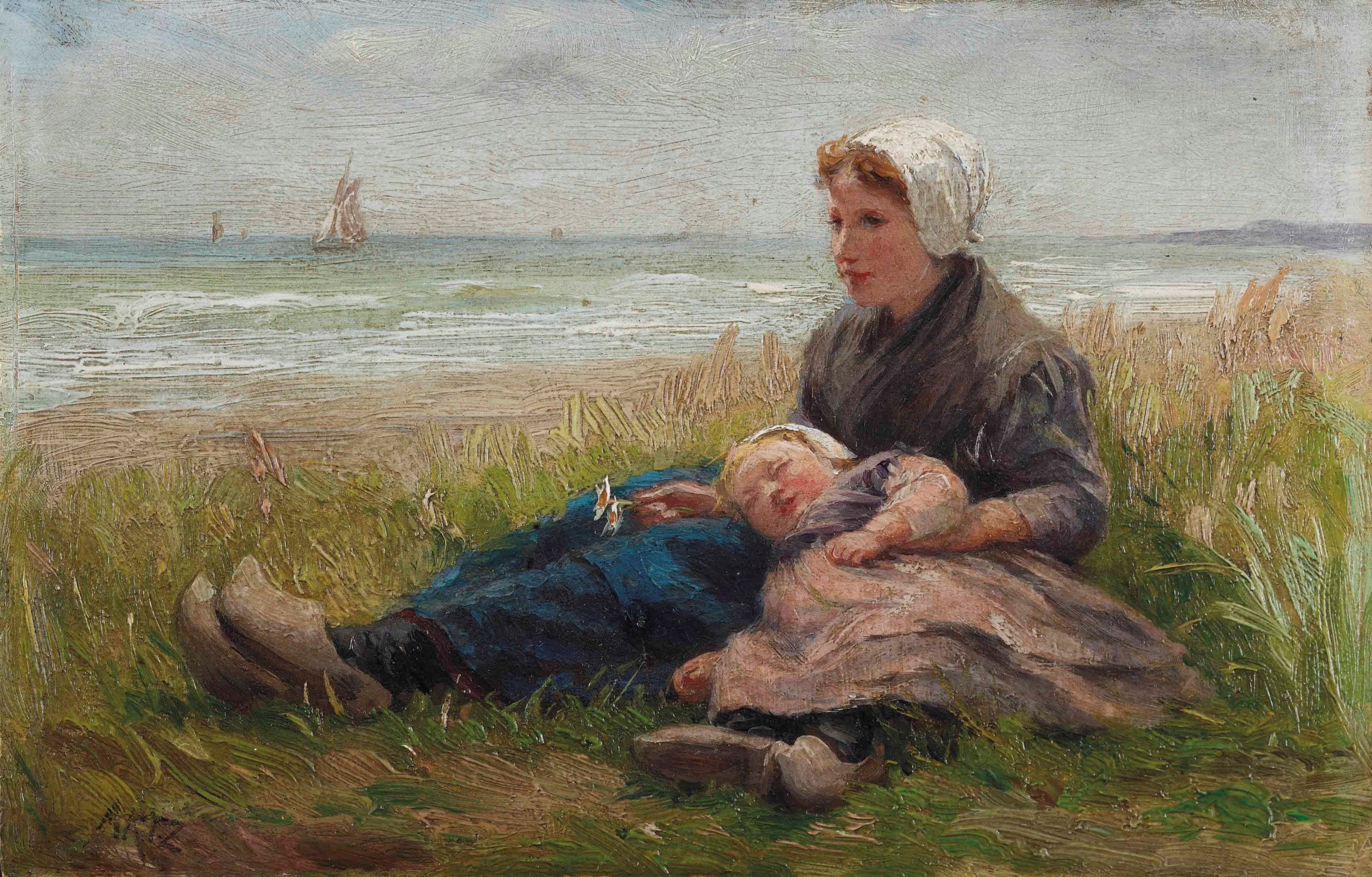 David Adolph Constant Artz (The Hague 1837-1890), Dozing off in the ...
