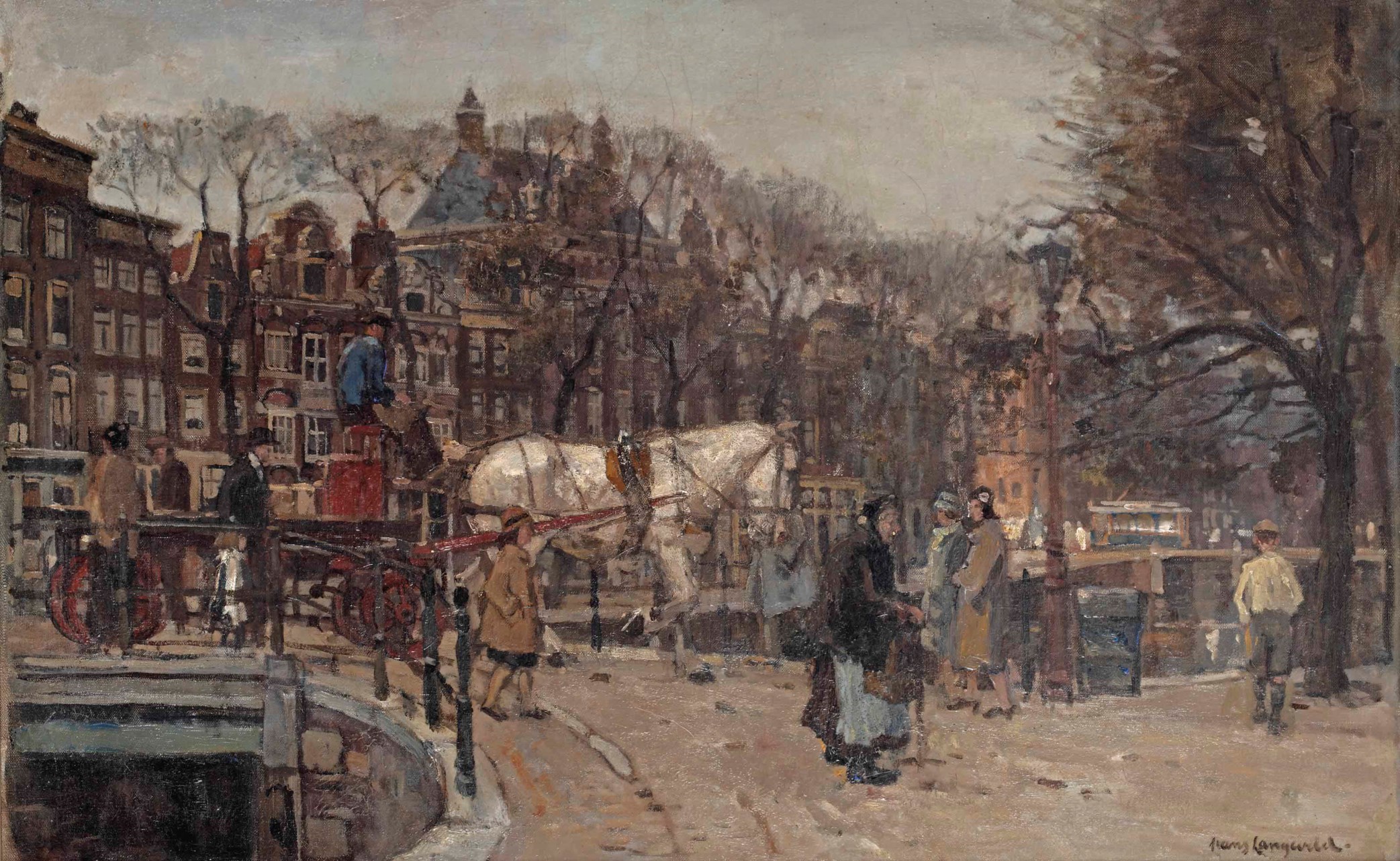 Frans Langeveld (Amsterdam 1877-1939 Laren), A lively day on the Herengracht, Amsterdam | Christie's