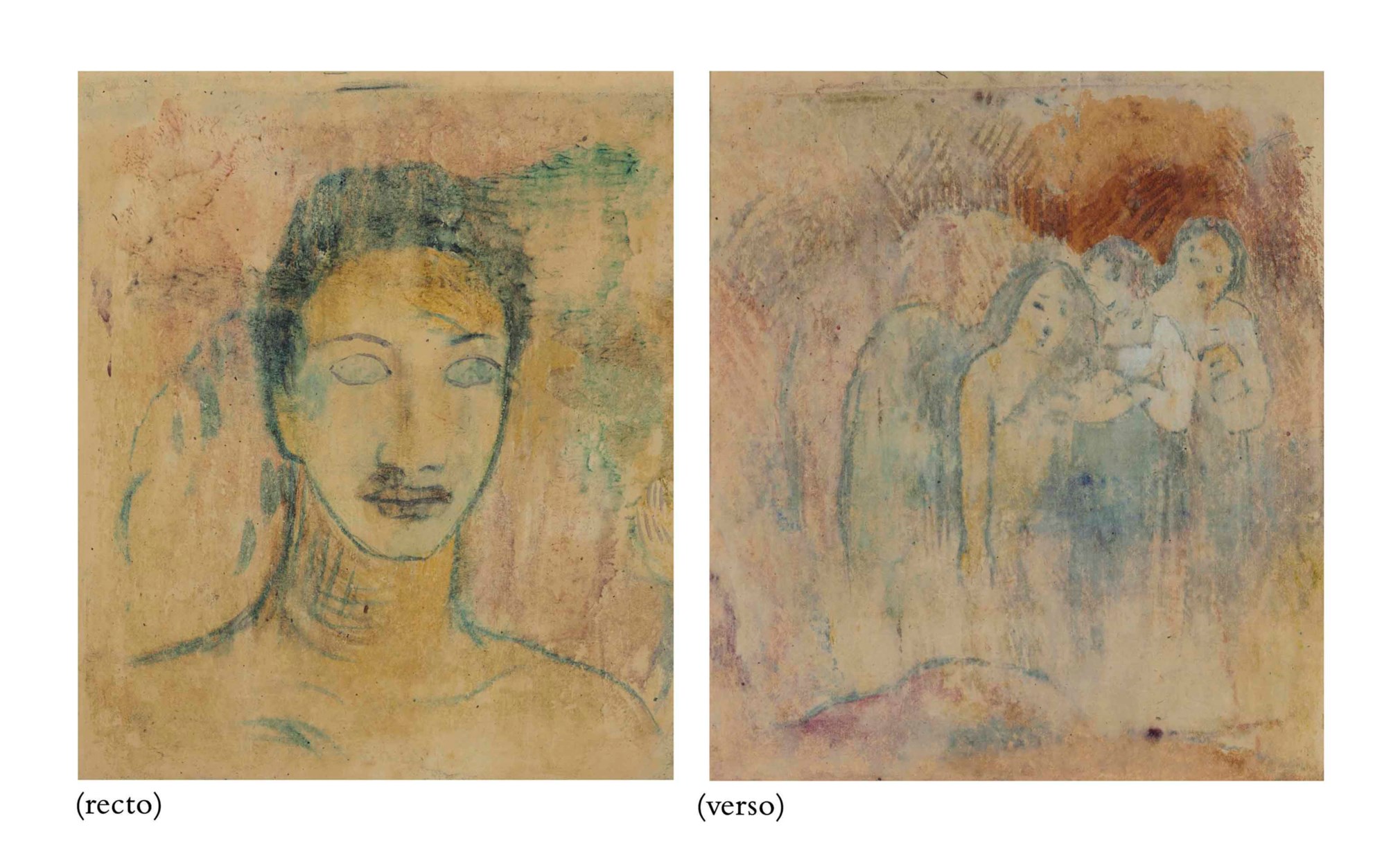 Paul Gauguin (1848-1903), Tête de marquesan (recto); Nativité (verso ...