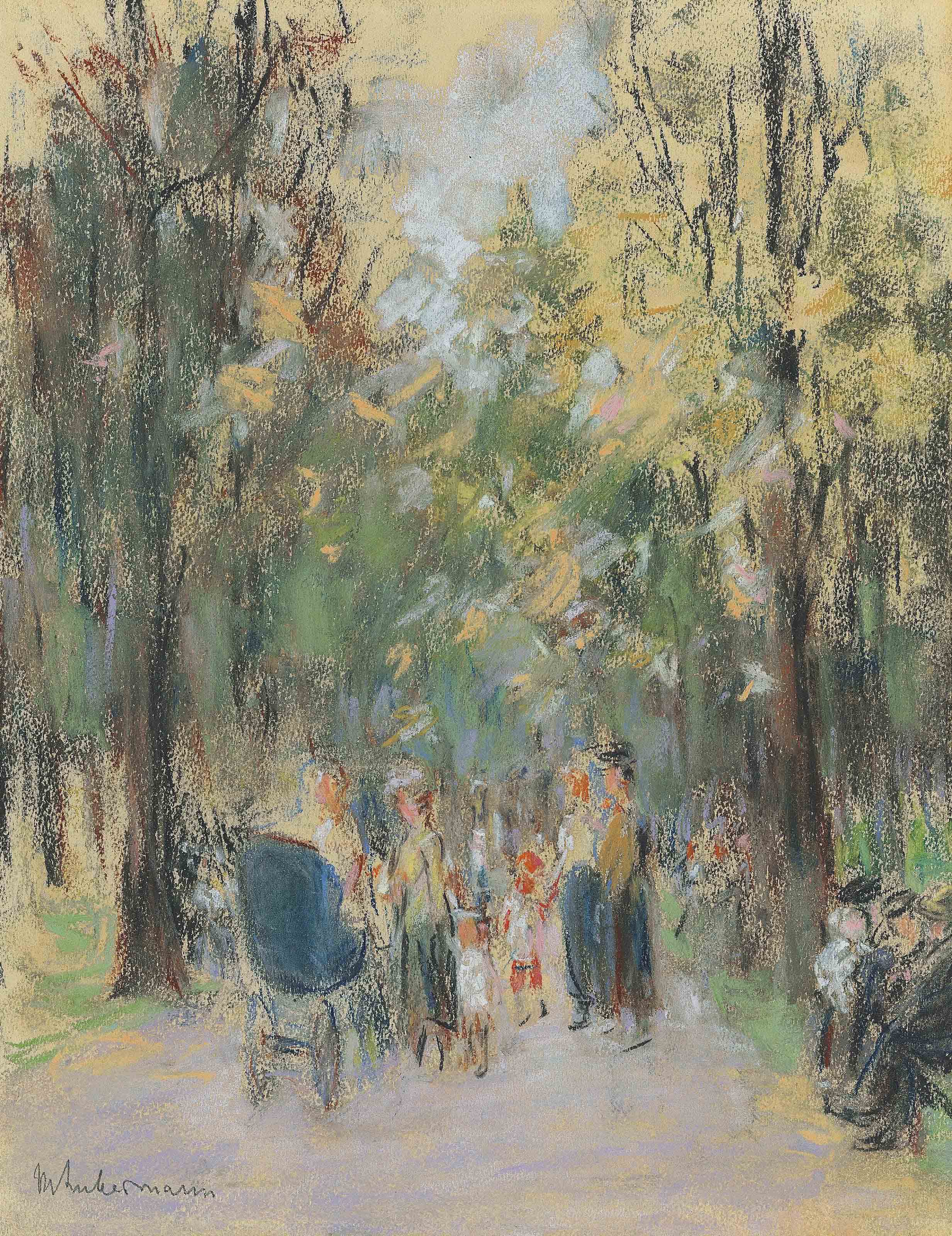 Max Liebermann (1847-1935) , Spaziergang im Berliner Tiergarten ...