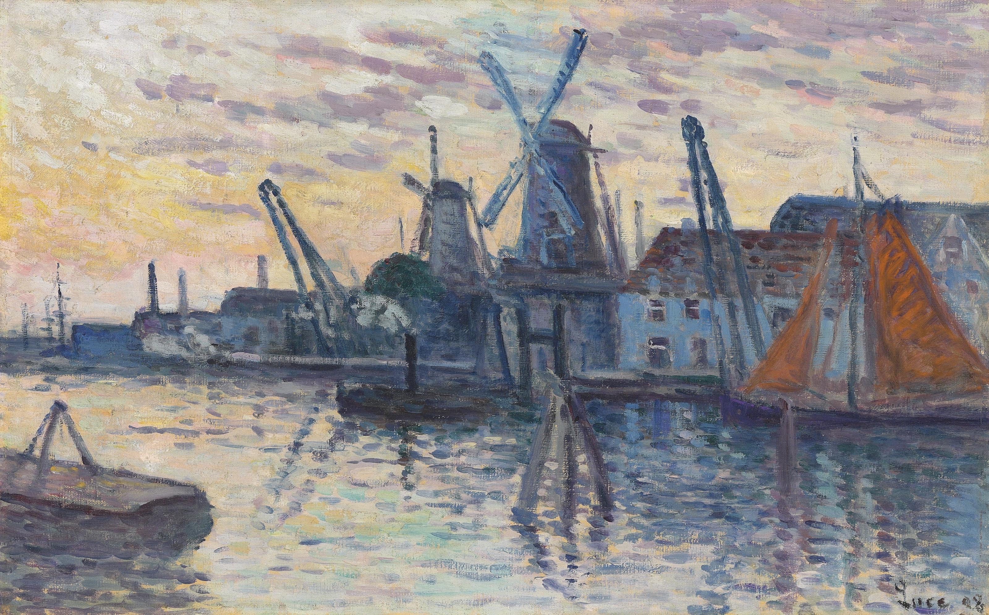 Maximilien Luce (1858-1941) , Moulins en Hollande | Christie's