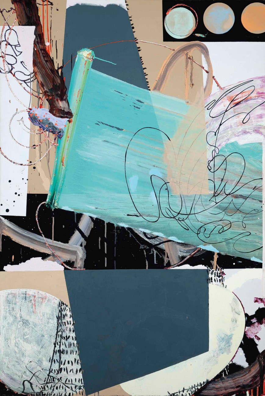 FIONA RAE (B. 1963), Untitled (green, purple & grey) | Christie's