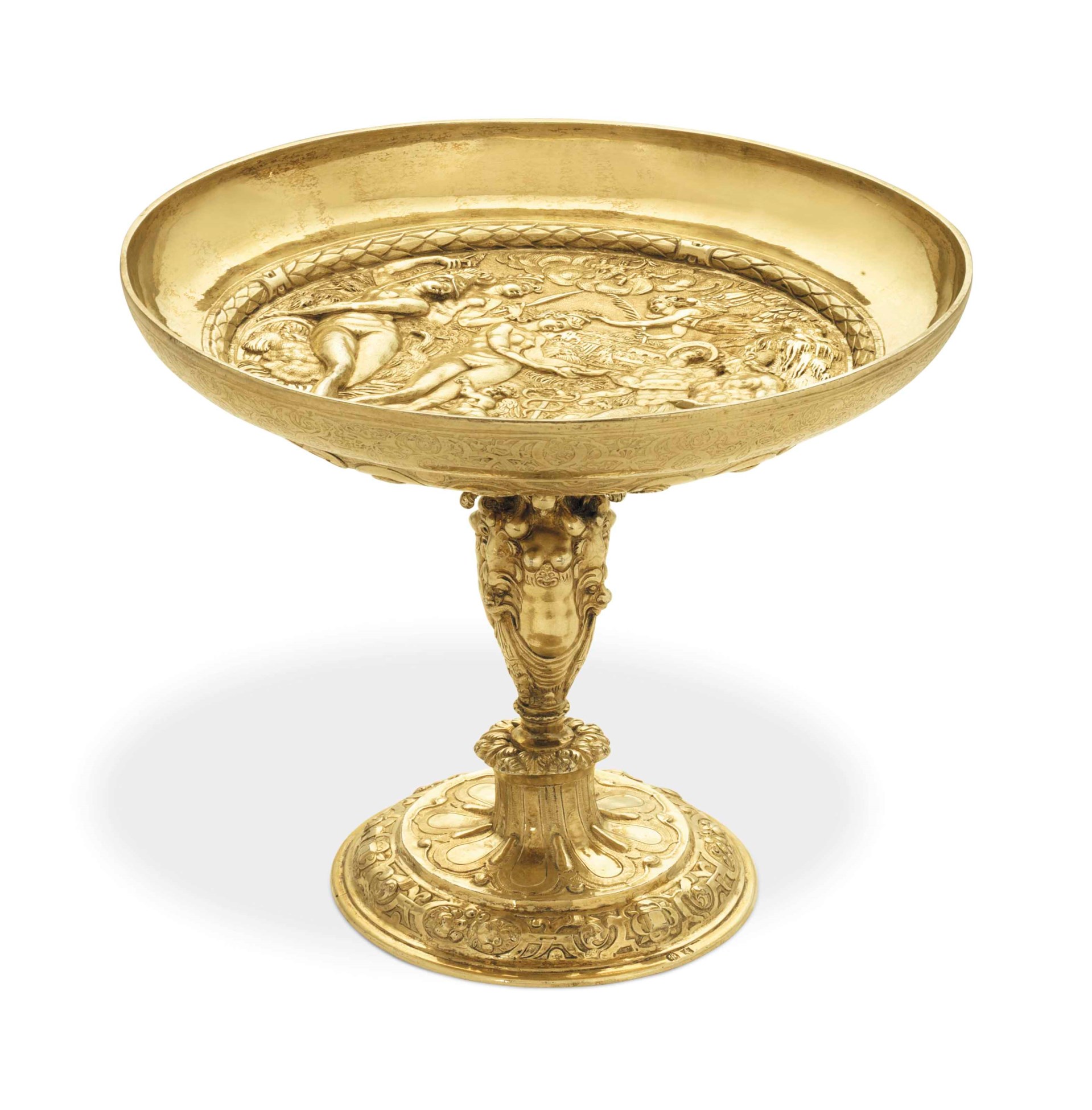 THE JUDGEMENT OF PARIS TAZZA A GERMAN SILVER-GILT TAZZA