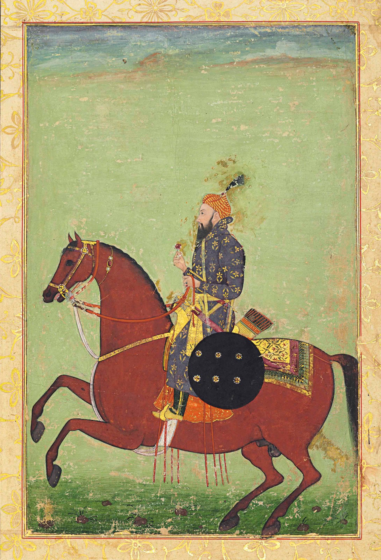 A PORTRAIT OF SHAYBANI KHAN THE CHINGIZID, MUGHAL STYLE AT KISHANGARH ...