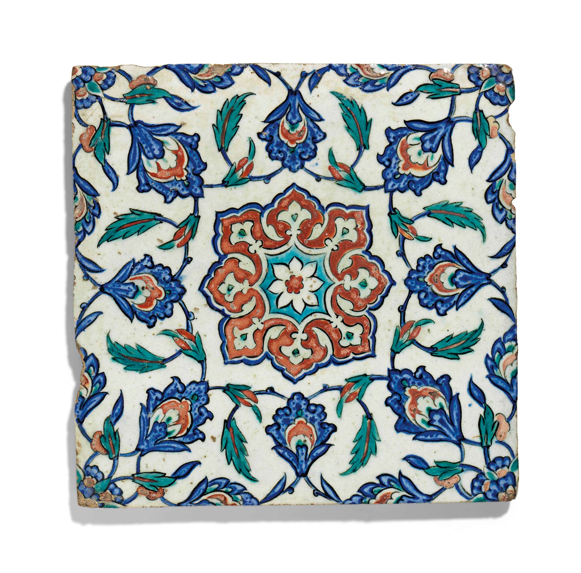 AN IZNIK POTTERY TILE, OTTOMAN TURKEY, CIRCA 1595 | Christie's