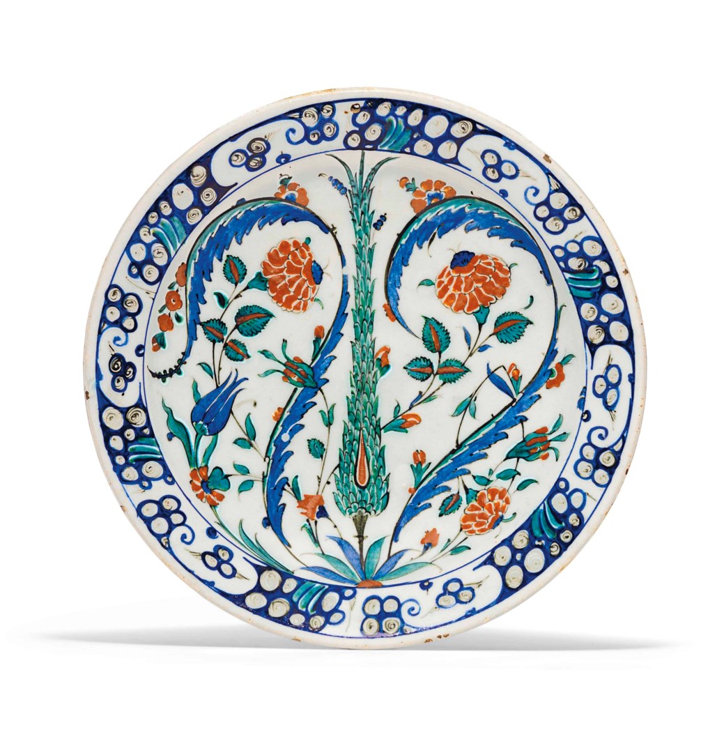 AN IZNIK POTTERY DISH