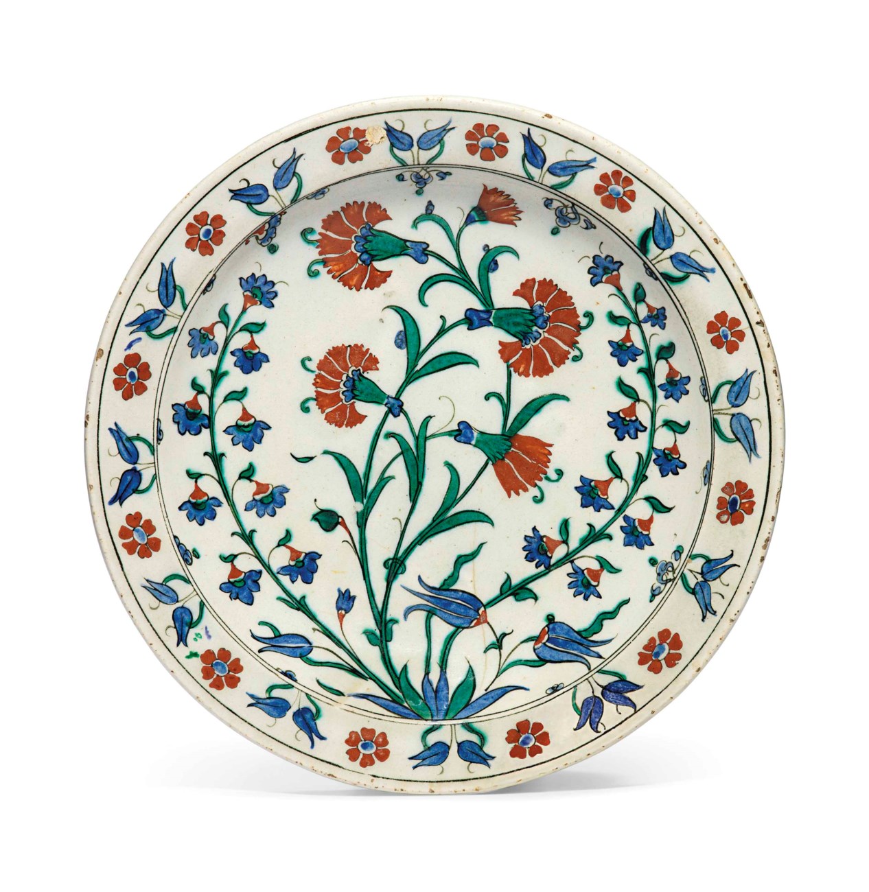 AN IZNIK POTTERY DISH, OTTOMAN TURKEY, CIRCA 1580 | Christie's