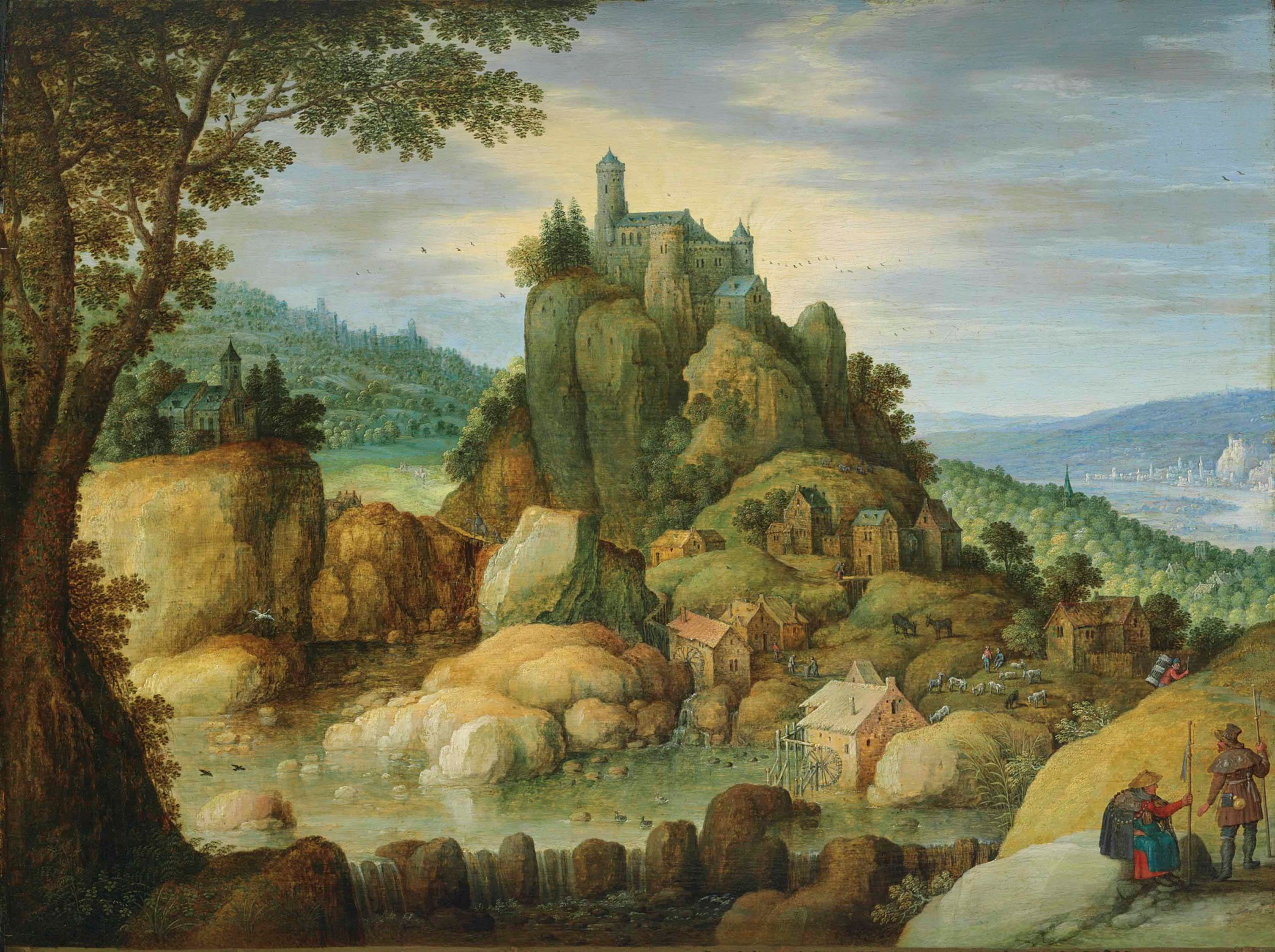 Marten Ryckaert (Antwerp 1587-1631), An extensive rocky river landscape ...