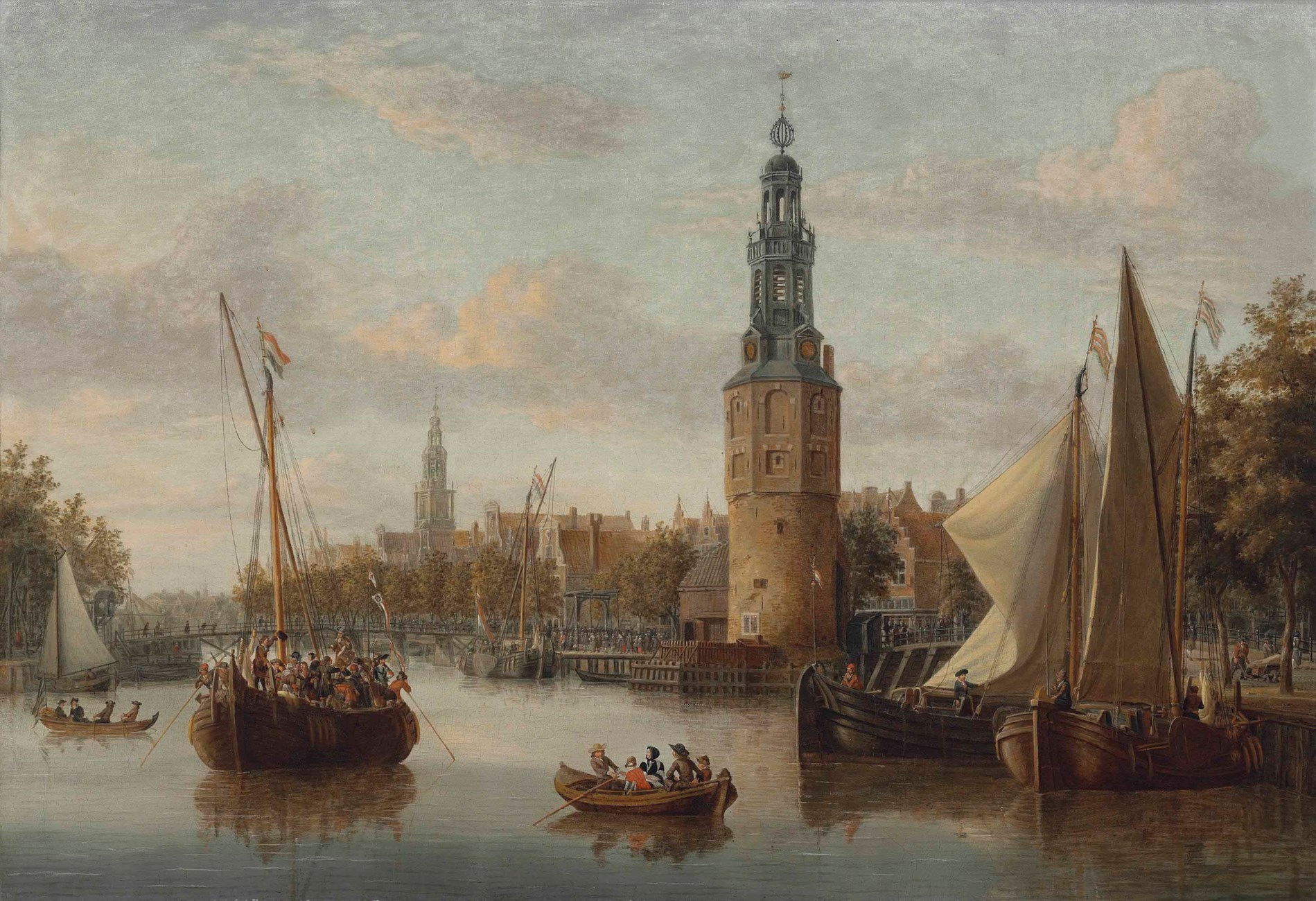 Abraham Storck (Amsterdam 1644-1708), The boarding of the company ...