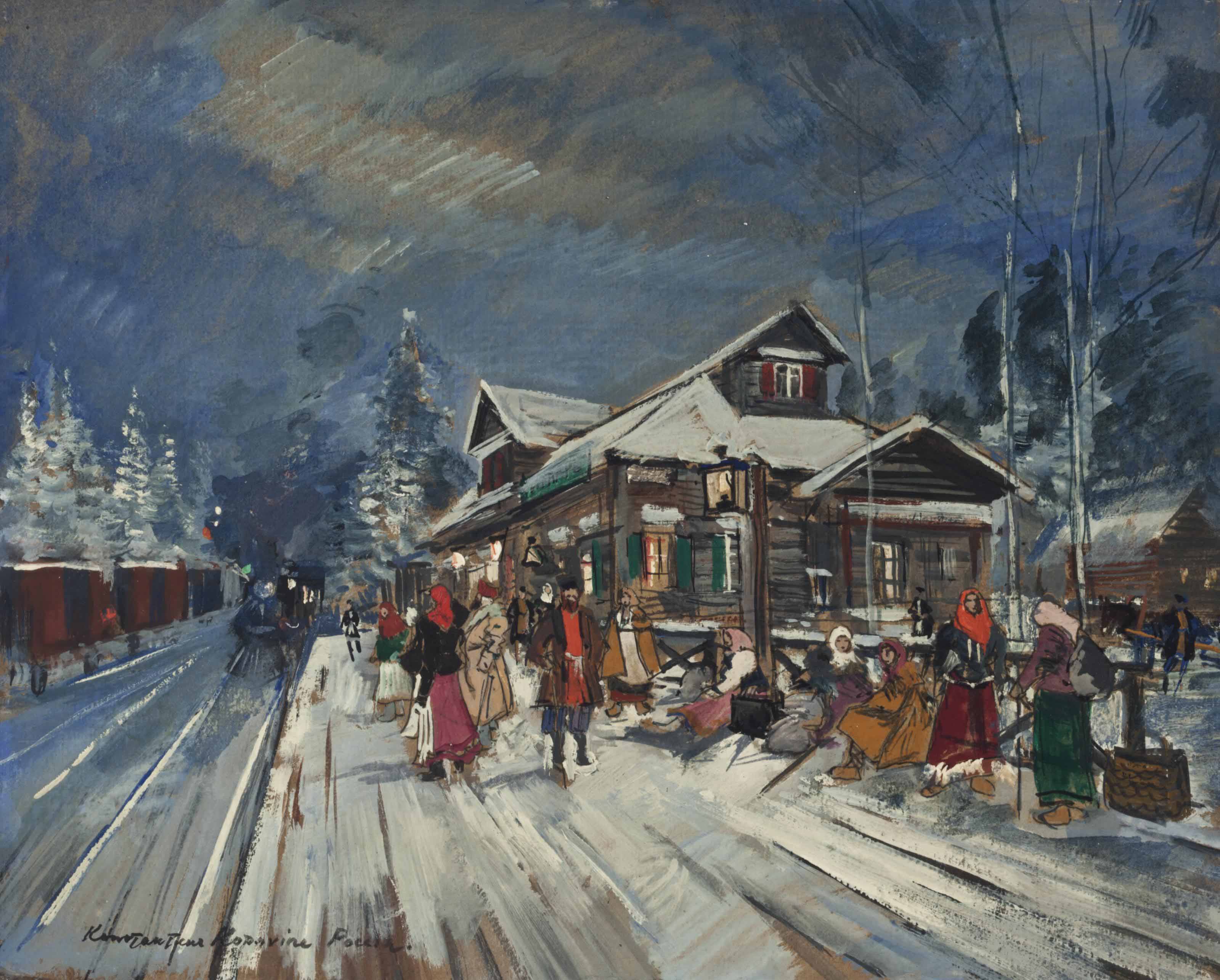Konstantin Korovin (1861-1939) , A village in winter | Christie's