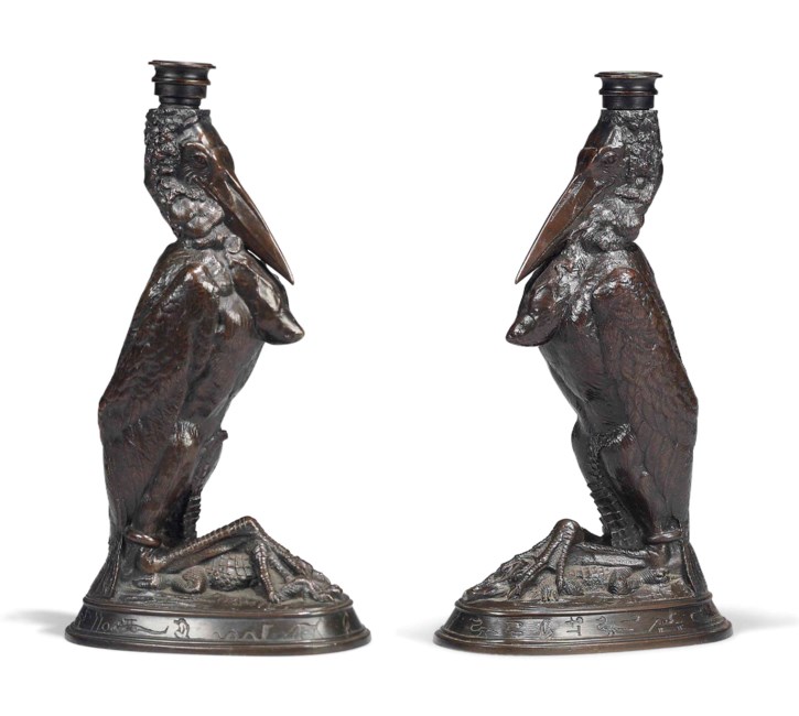 EMMANUEL FREMIET (FRENCH, 1824-1910), Marabout tenant un caïman dans ...