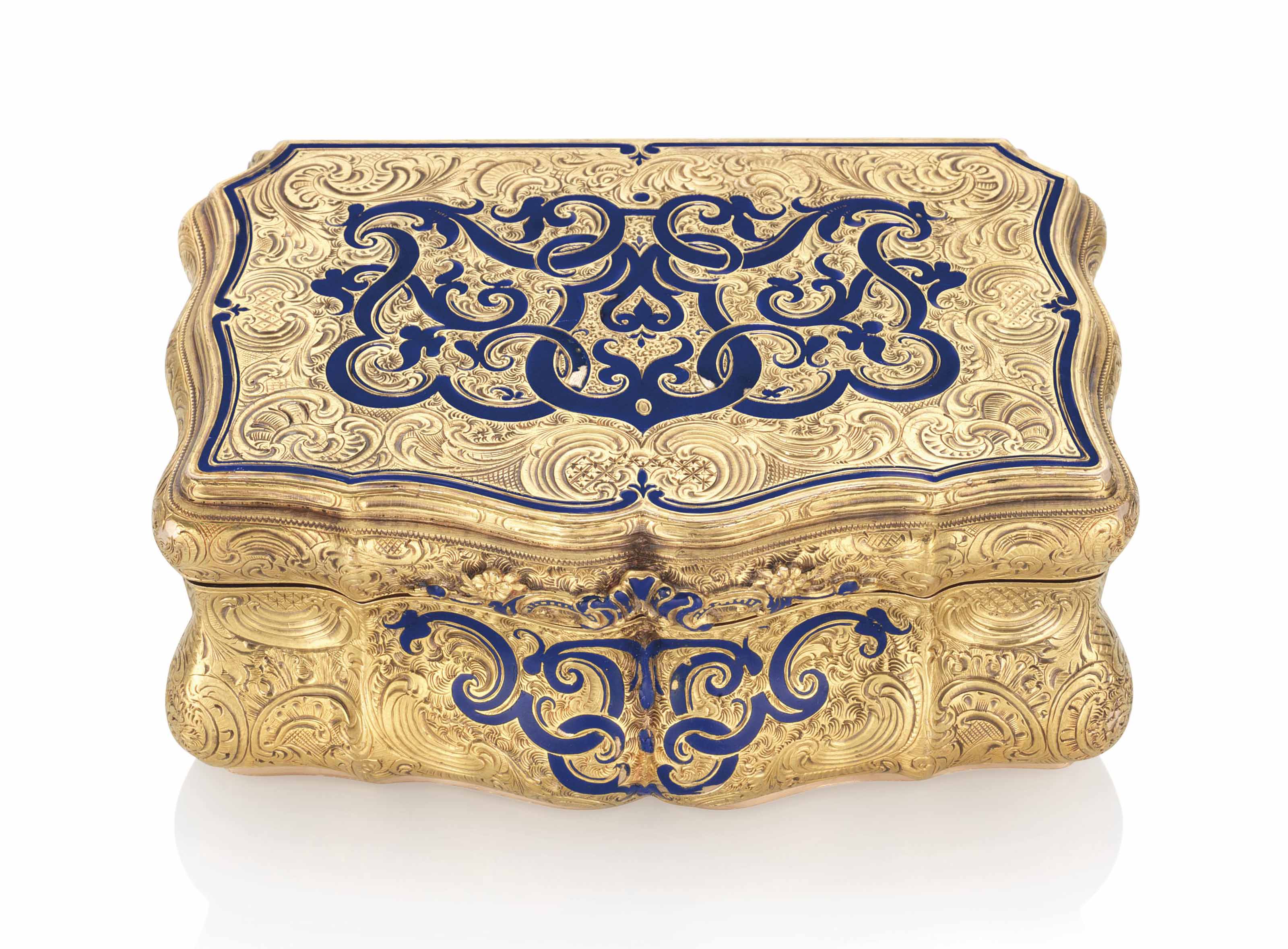 A GERMAN ENAMELLED GOLD SNUFF-BOX SET WITH A HARDSTONE CAMEO, HANAU ...