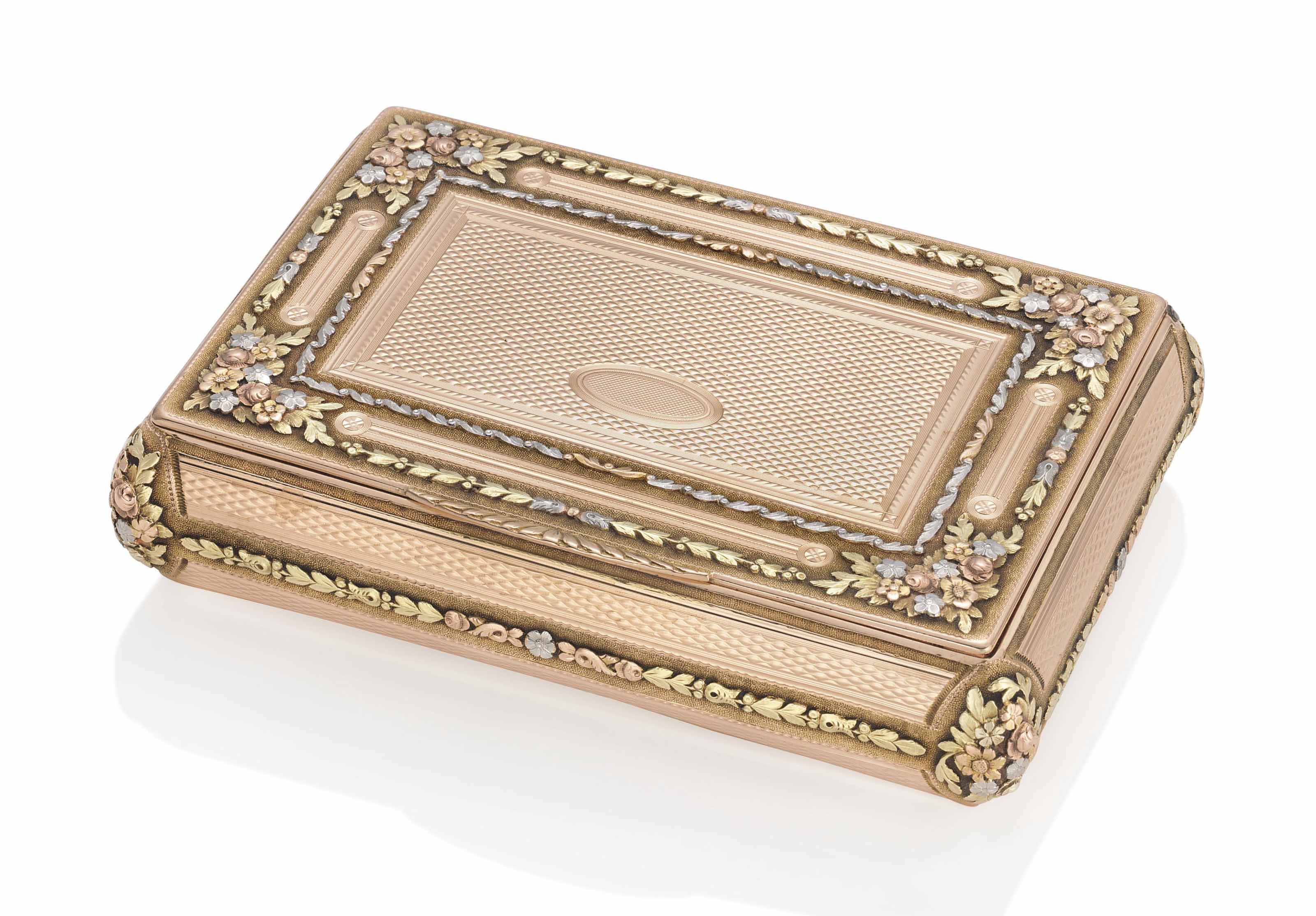 A GERMAN ENAMELLED GOLD SNUFF-BOX SET WITH A HARDSTONE CAMEO, HANAU ...