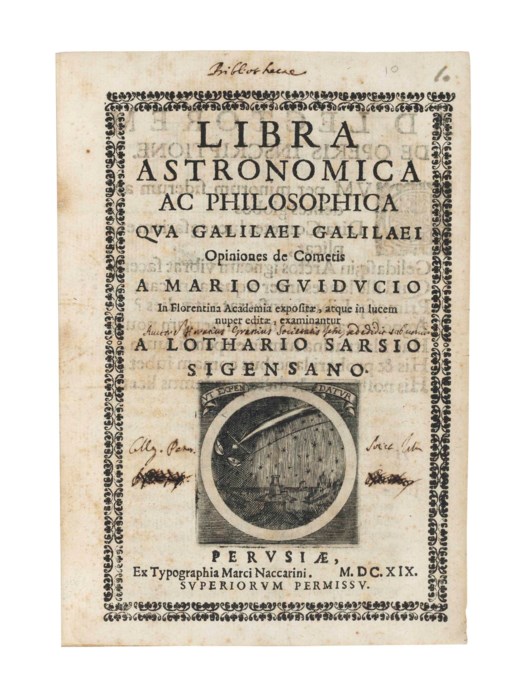 [GRASSI, Orazio (1583-1654)]. 'Lothario Sarsi' (pseud.). Libra ...