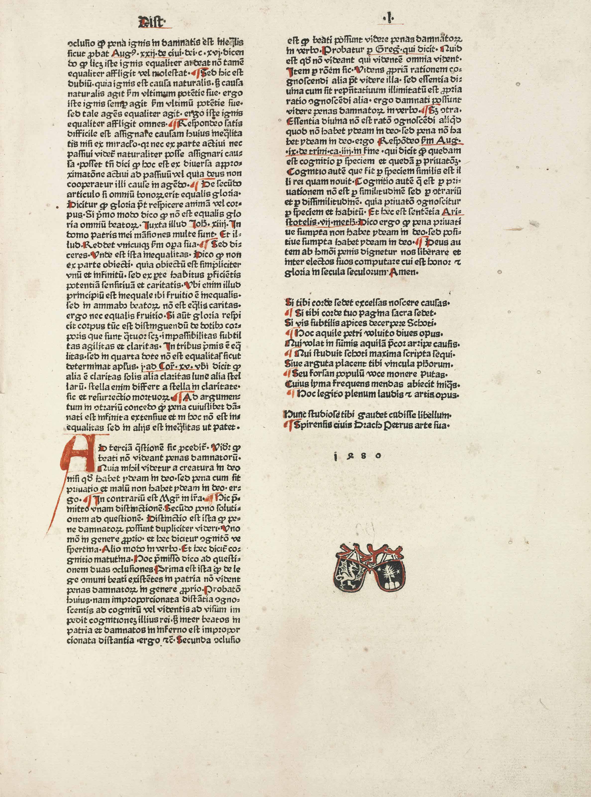 PETRUS DE AQUILA (c. 1275-1361). Quaestiones super quattuor libros ...