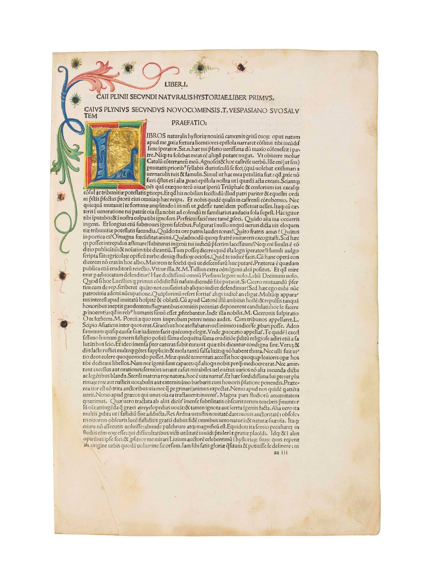 PLINIUS SECUNDUS, Gaius (23-79). Historia Naturalis, edited by ...
