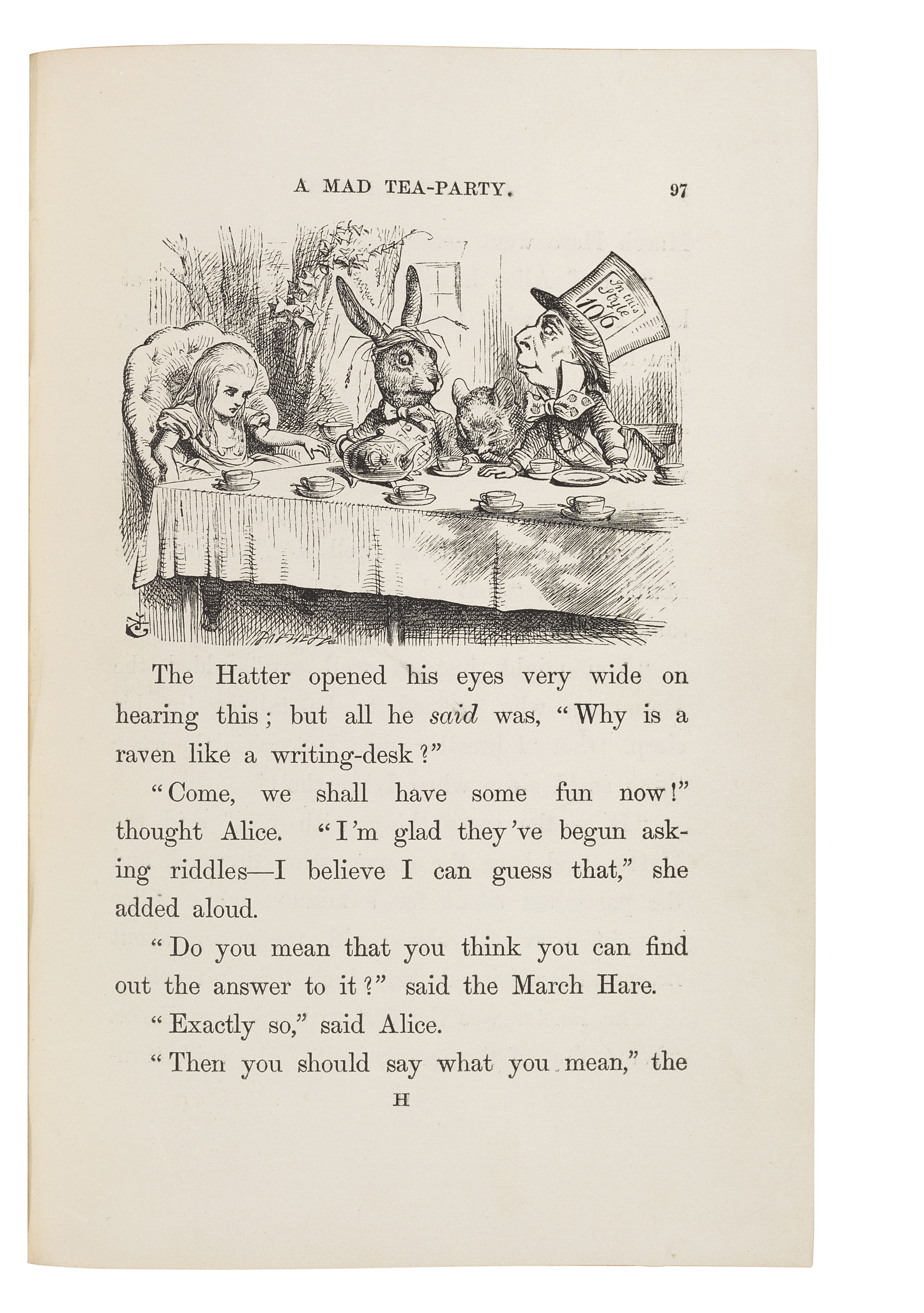 DODGSON, Charles Lutwidge ('Lewis Carroll') (1832-1898). Alice's ...