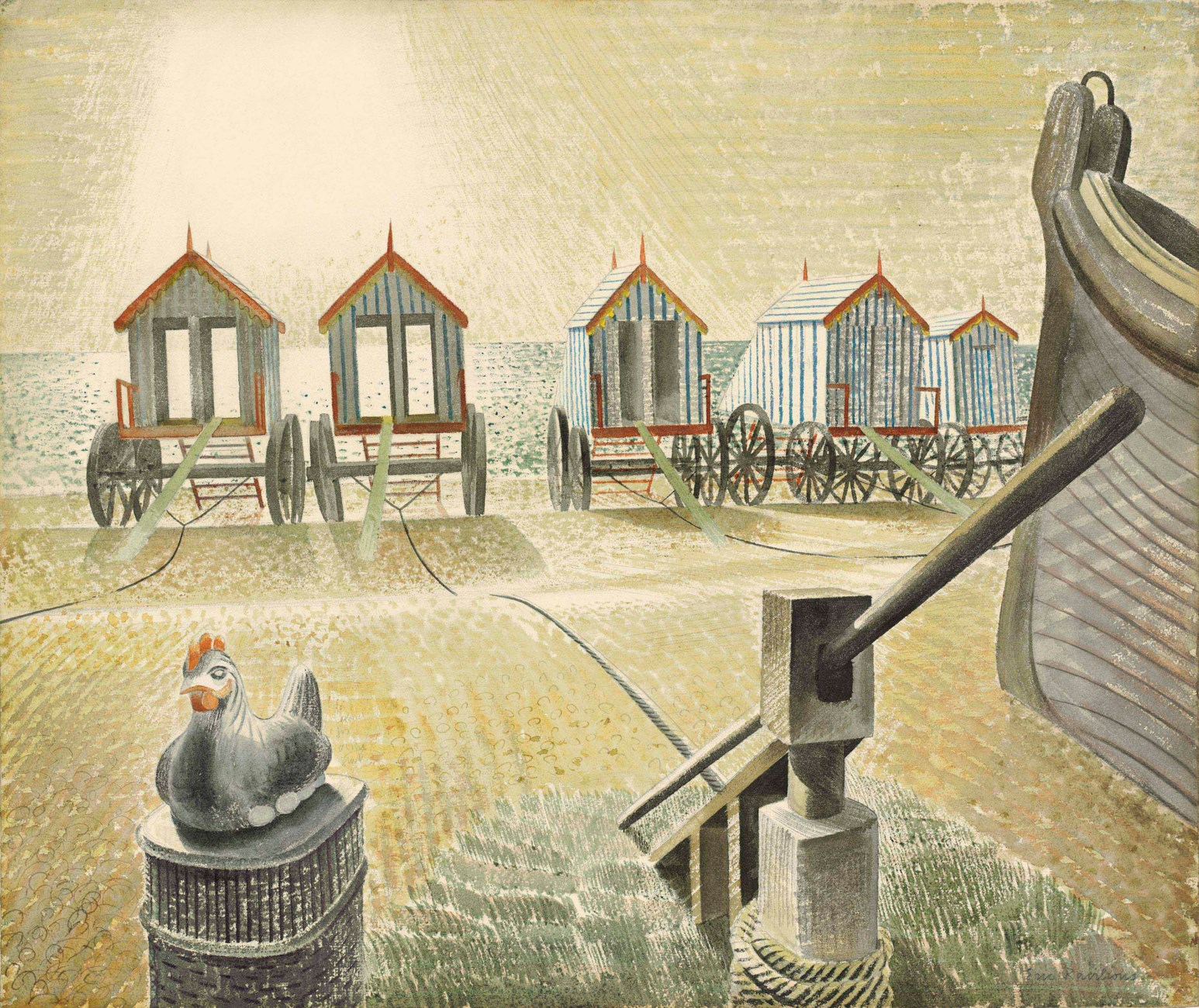 Eric Ravilious (1903-1942), Aldeburgh Bathing Machines | Christie's