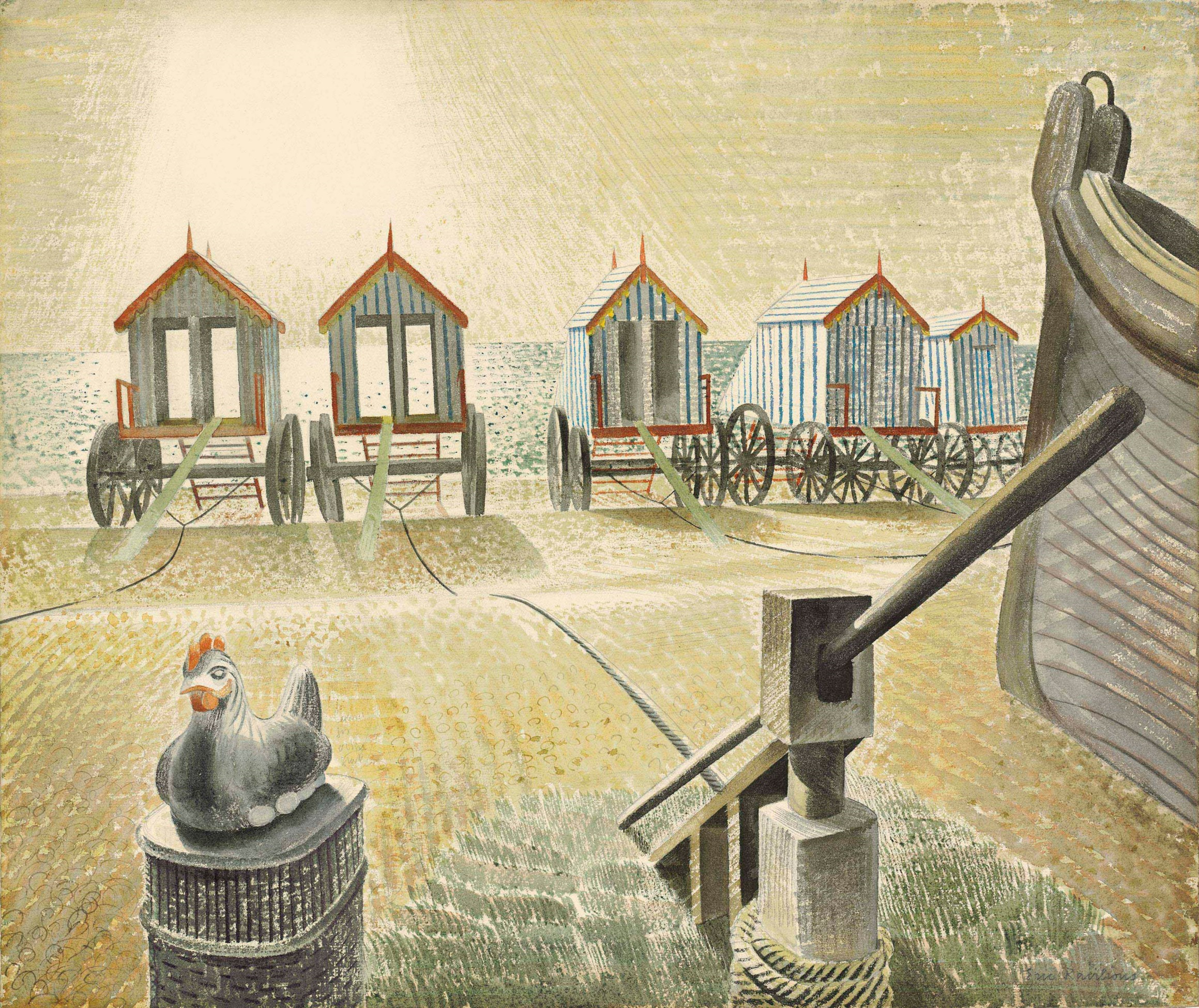 Eric Ravilious (1903-1942), Aldeburgh Bathing Machines | Christie's