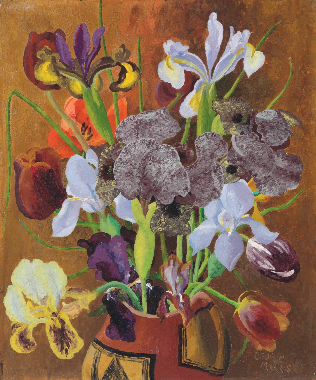 Sir Cedric Morris (1889-1982), Irises and tulips | Christie's