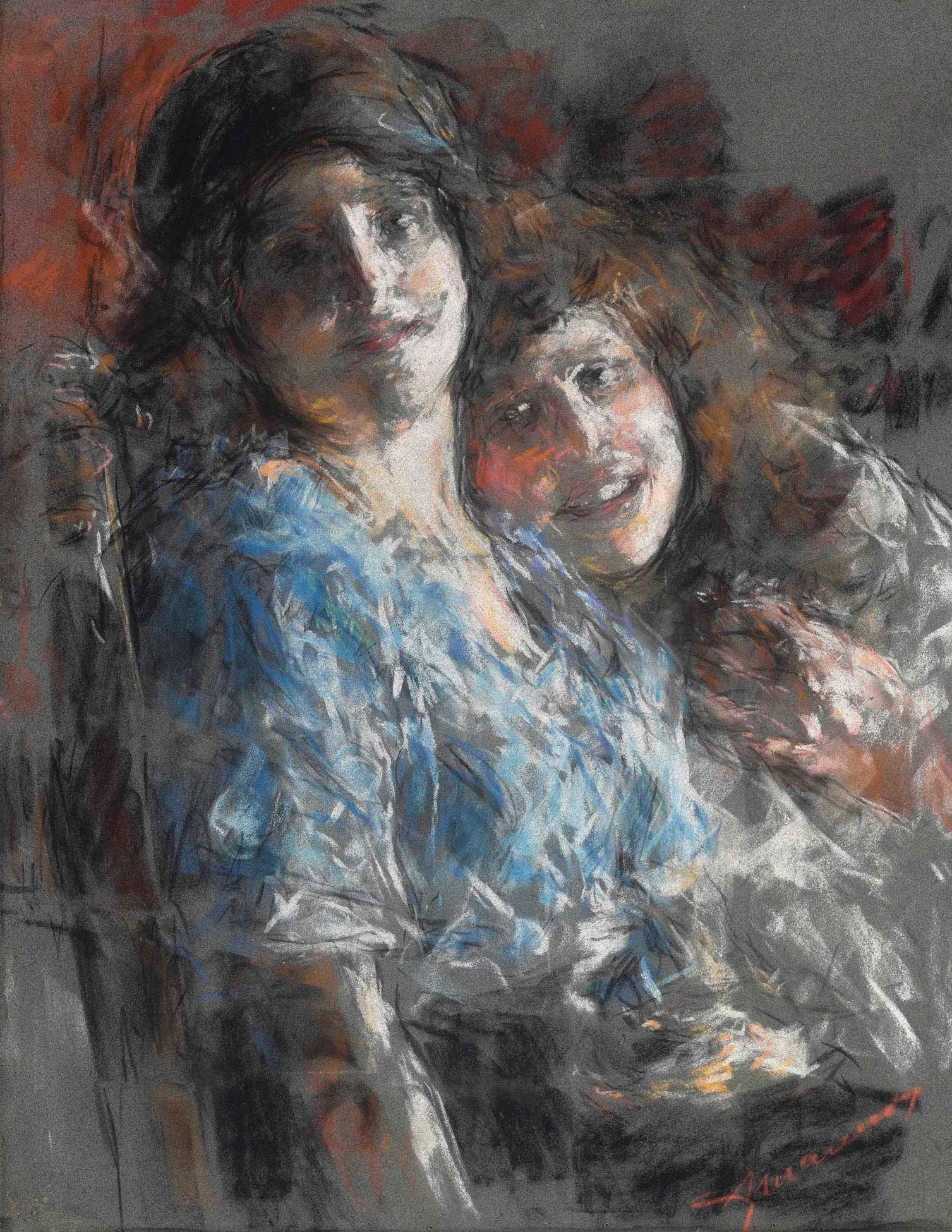 Antonio Mancini (Italian, 1852-1930), Due figure femminili | Christie's