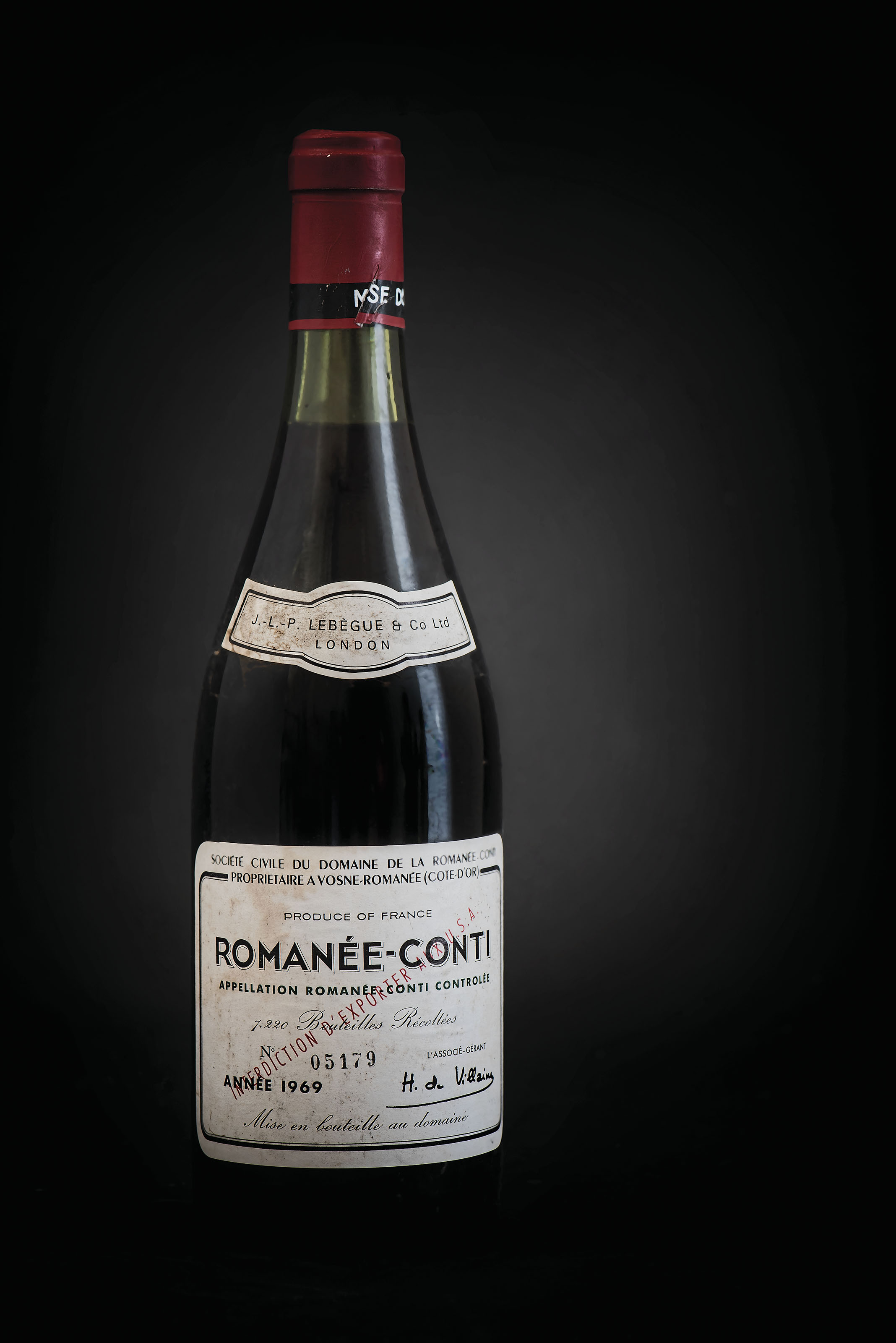 Domaine de la Romanée-Conti, Romanée-Conti 1969 , 1 bottle per lot ...