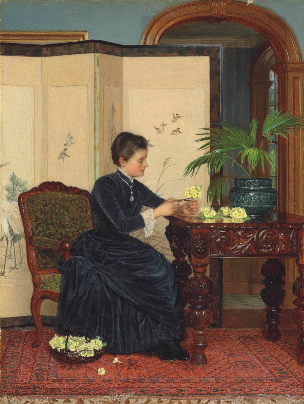 Jessica Hayllar (1858-1940), Primroses | Christie's