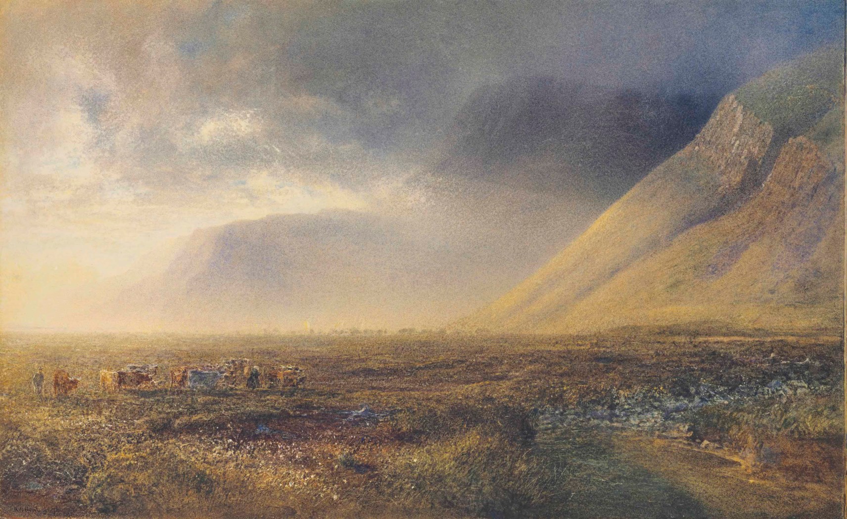 Alfred William Hunt, R.W.S. (1830-1896), Rising mist, Loch Maree ...